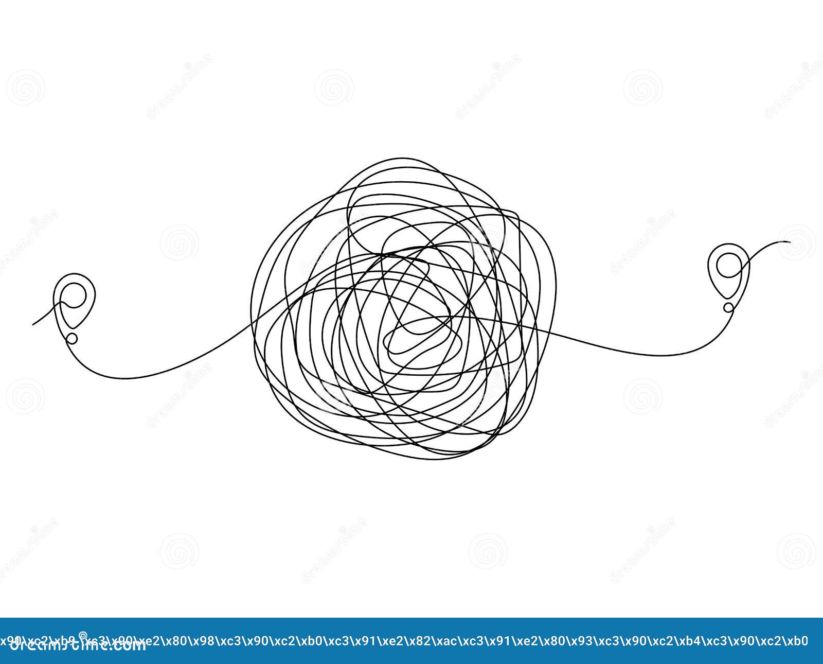 Location Pointer Continuous One Line Scribble Drawing Stock ...