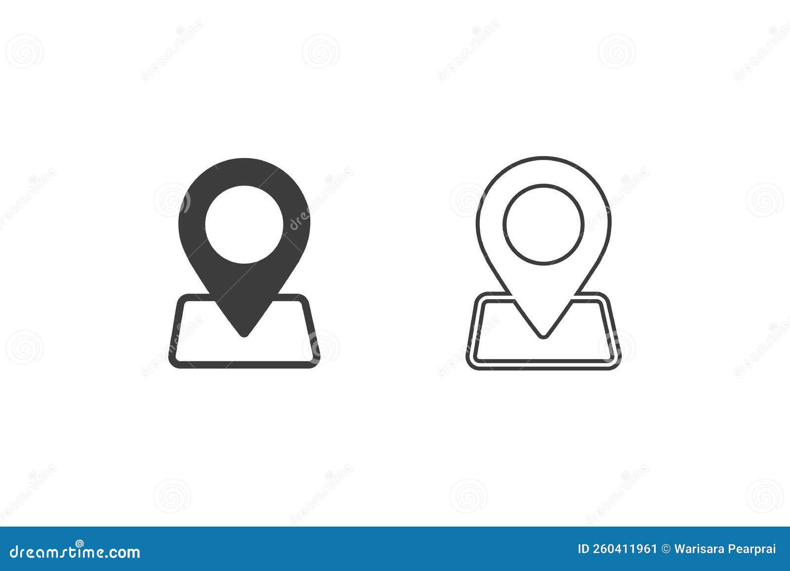Location Pointer Icons Flat Design or Location Pointer Icons. 2 Style ...