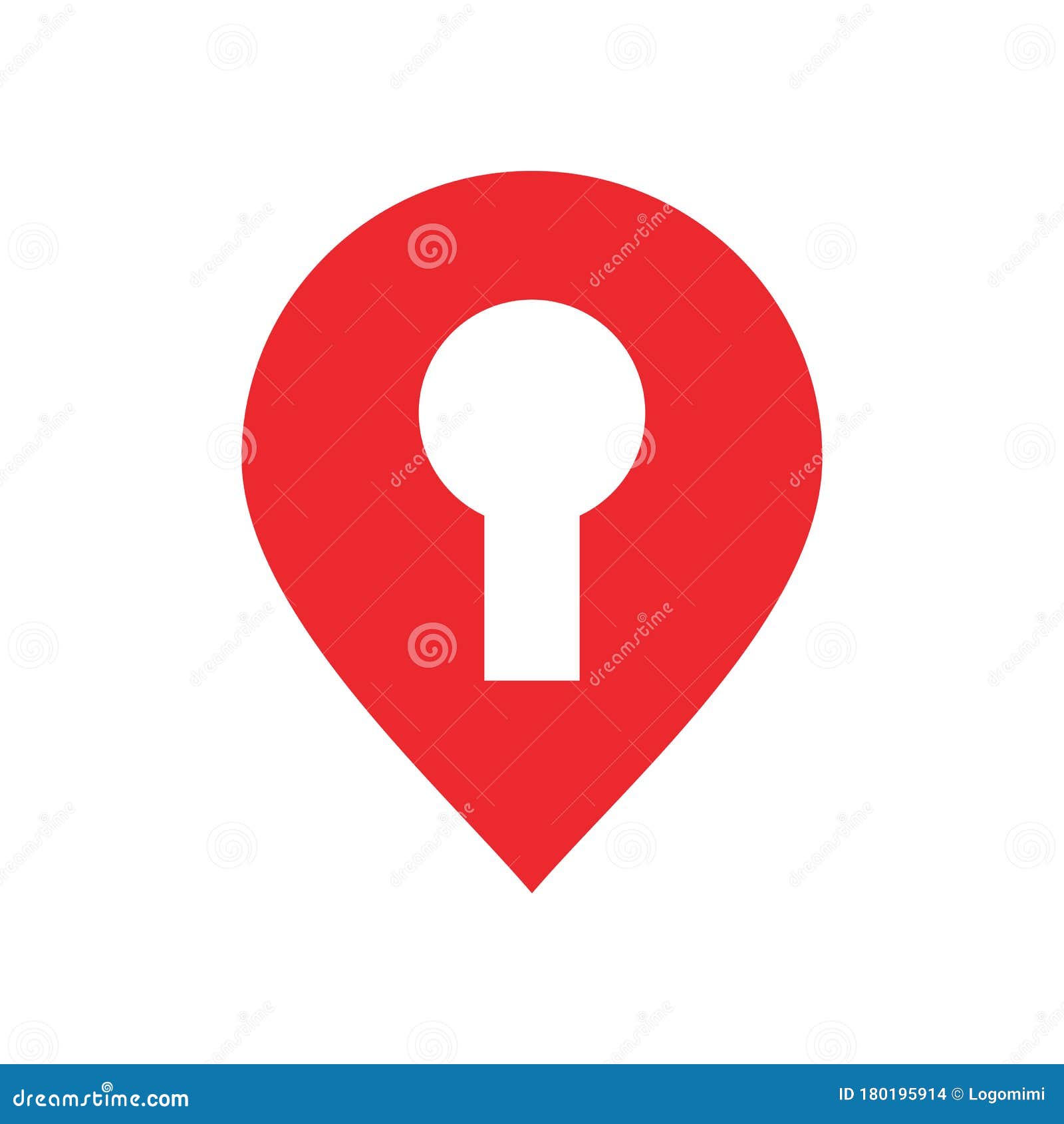 Location Pointer with Key Hole Logo, Locked Map Pin Icon, Gps Symbol ...
