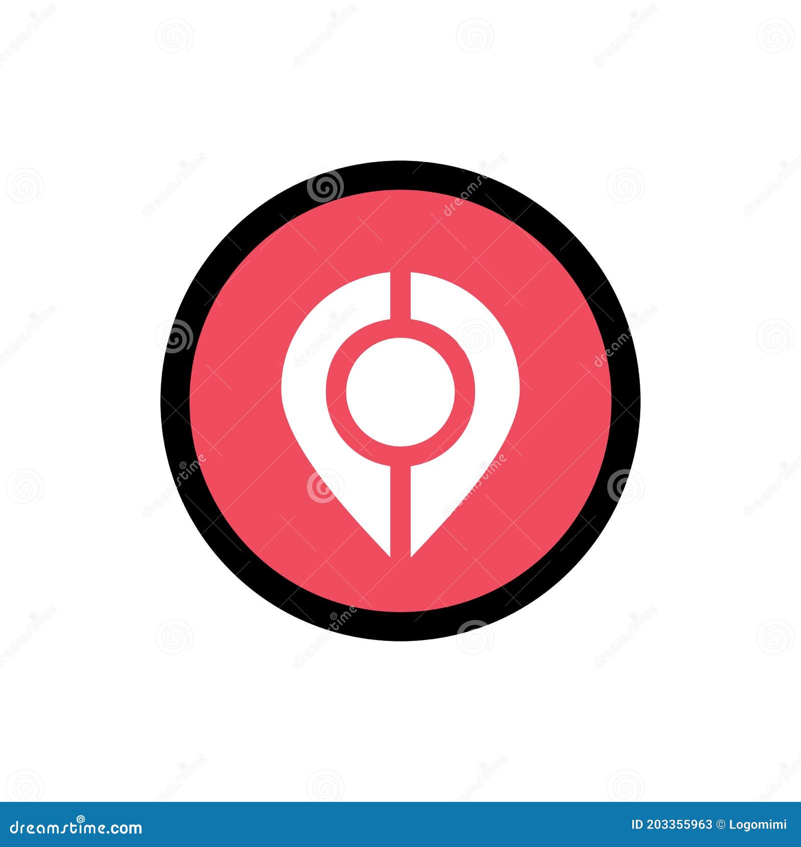 Location Pointer Logo Icon Design, Map Pin Symbol, Circle Shape Sign ...