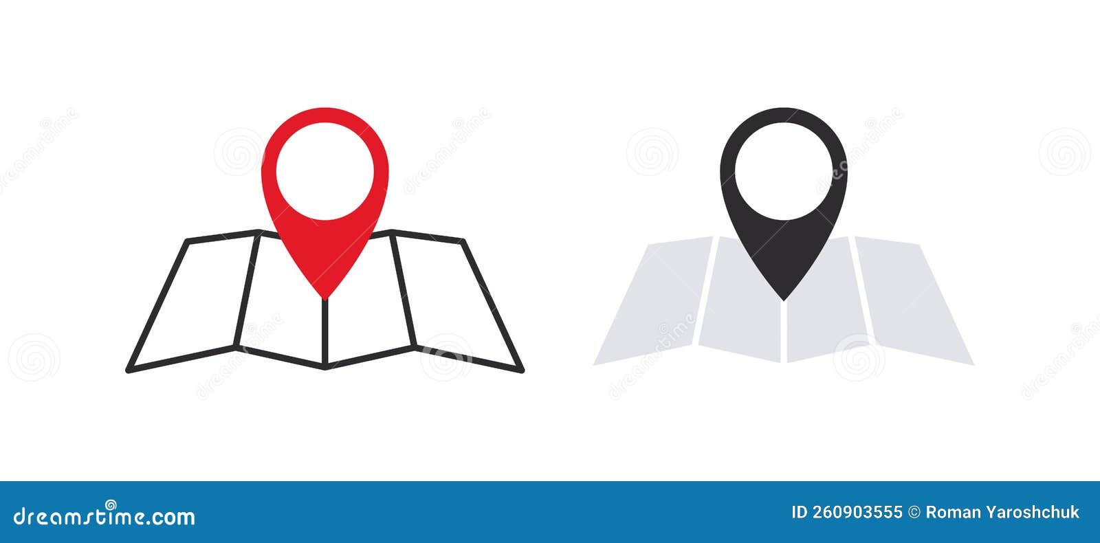 Location Pointer with Map Icon. Location Mark Icons Stock Illustration ...