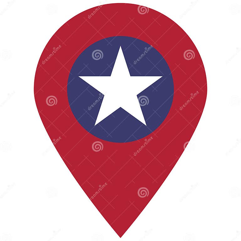Location Pointer Icon with a White Star Stock Illustration ...
