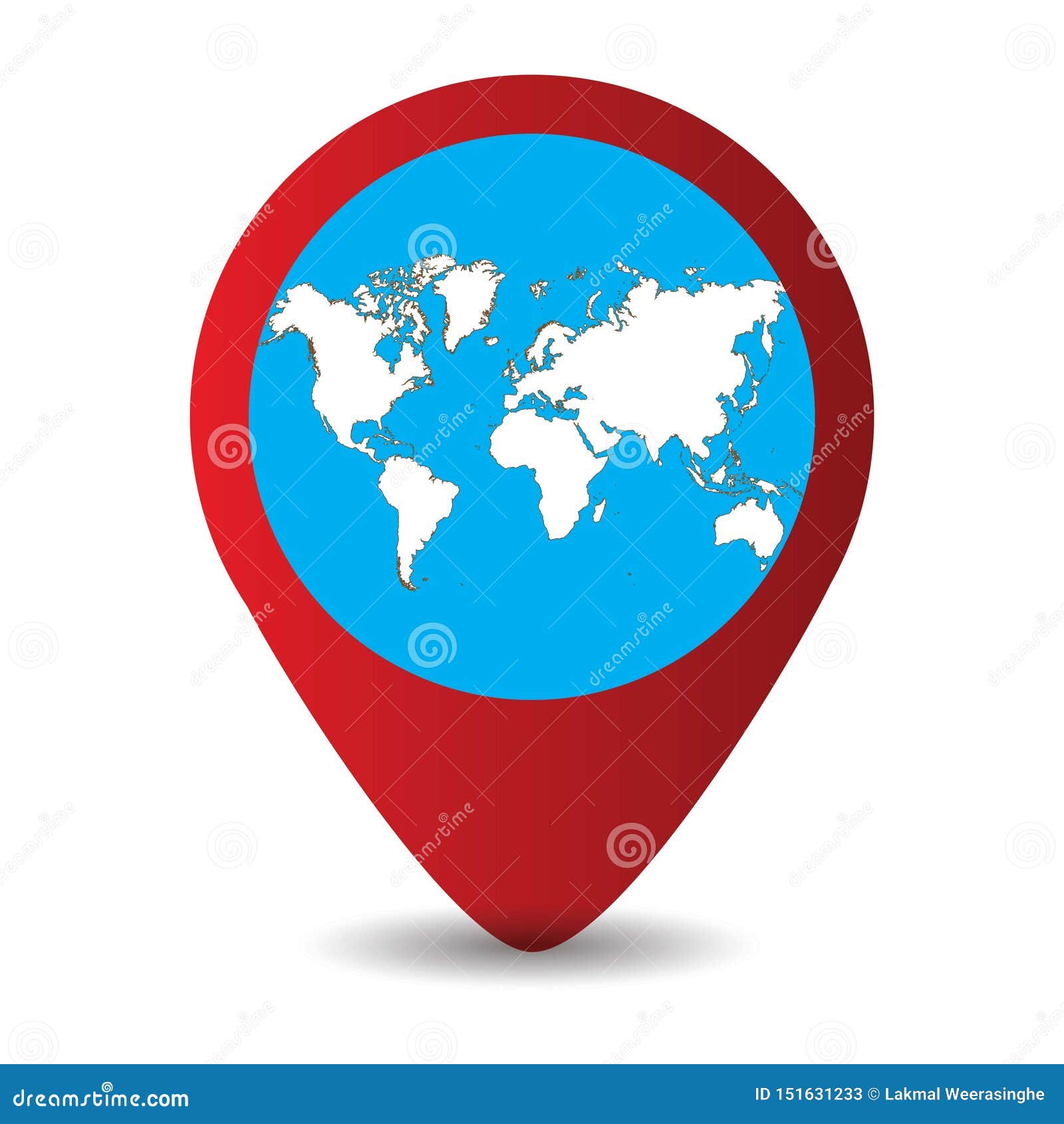 Location Pointer with World Map Stock Vector - Illustration of ...