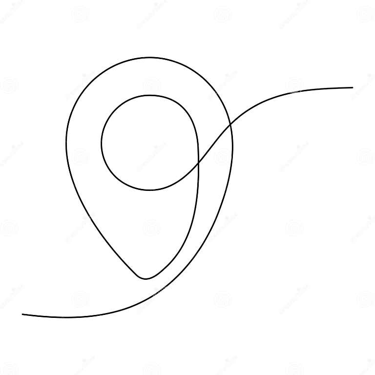 Location Pointers Continuous One Line Drawing Stock Illustration ...
