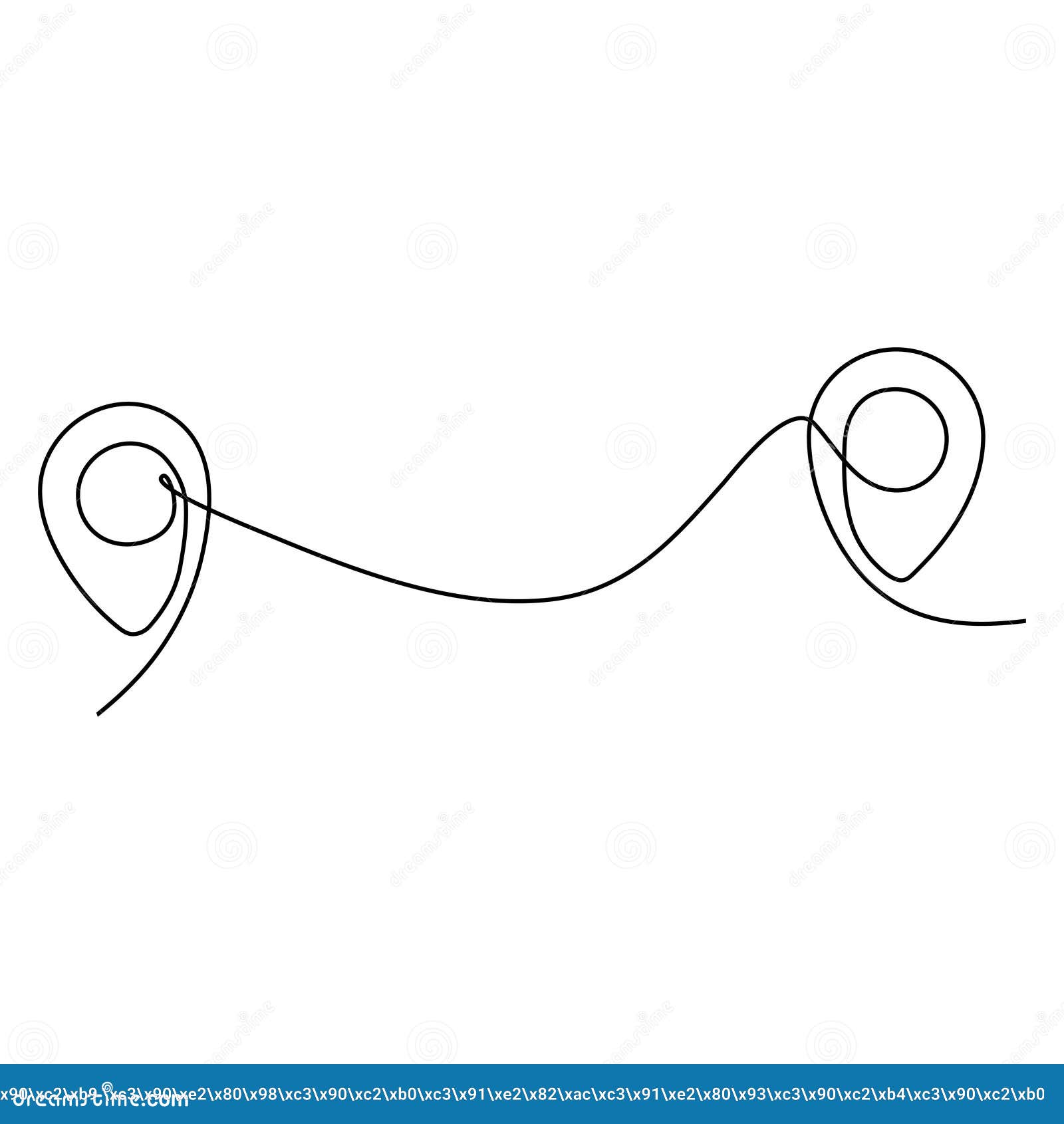 Location Pointers Continuous One Line Drawing Stock Illustration ...