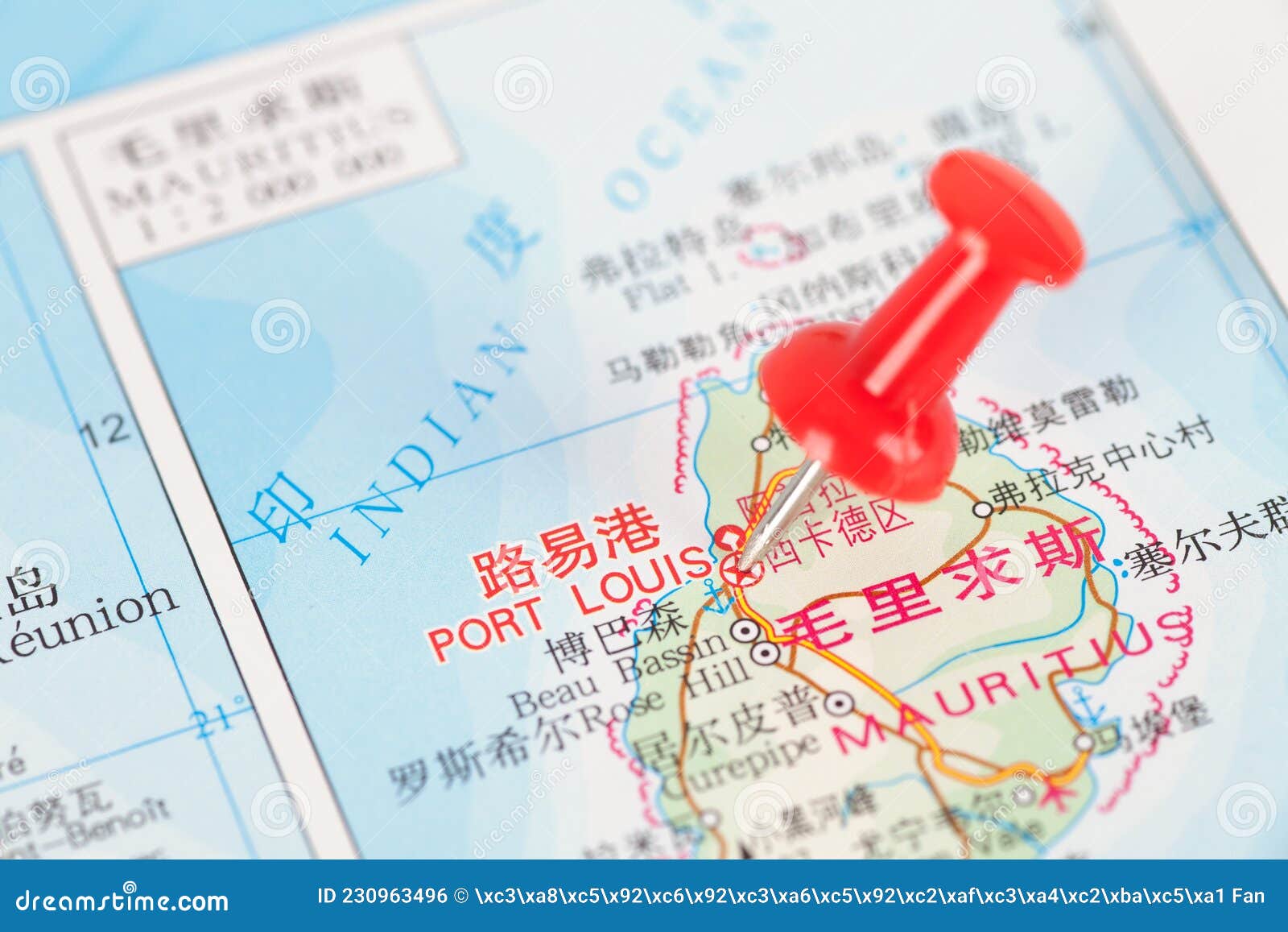 Location of Port Louis, Capital of Mauritius, on the Map Editorial ...
