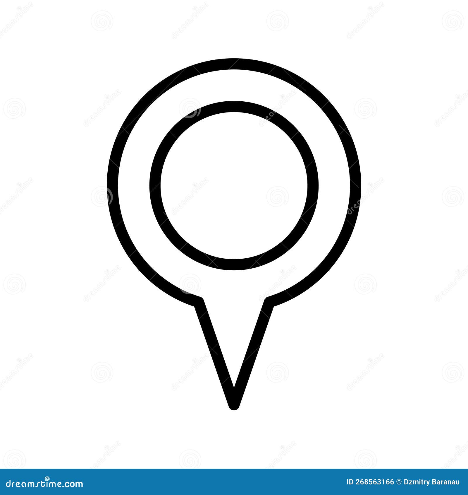 Location Position Icon Line Isolated on White Background. Black Flat ...