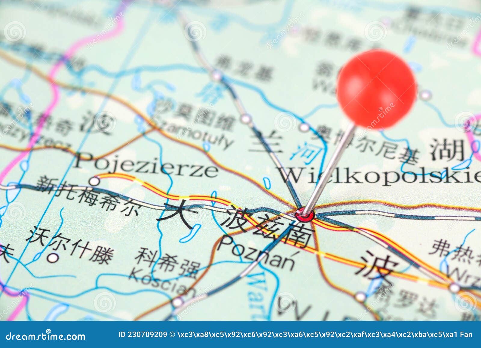 The Location of Poznan in Poland on the Map Stock Image - Image of ...