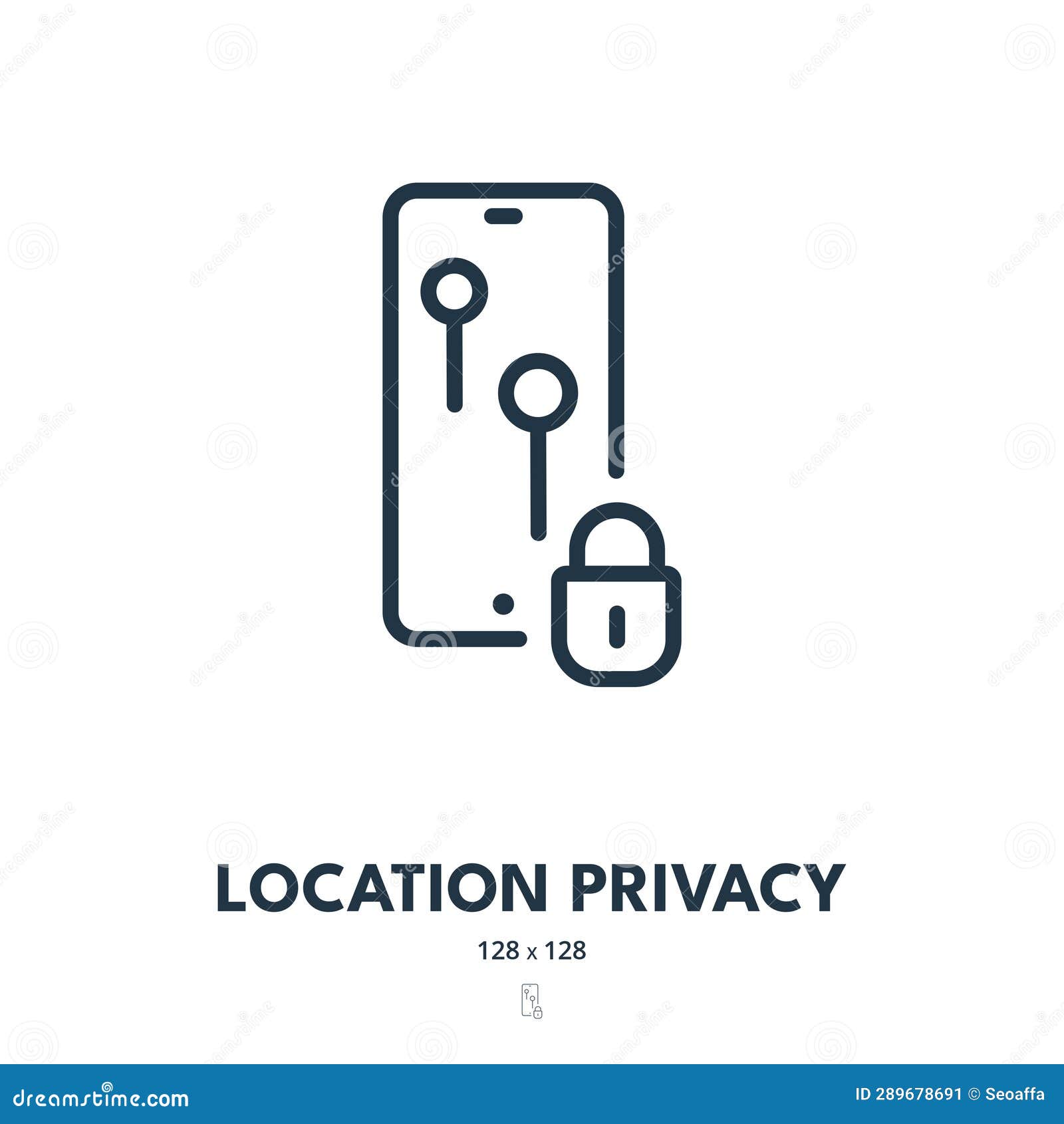 Location Privacy Icon. Navigation, GPS, Position. Editable Stroke ...