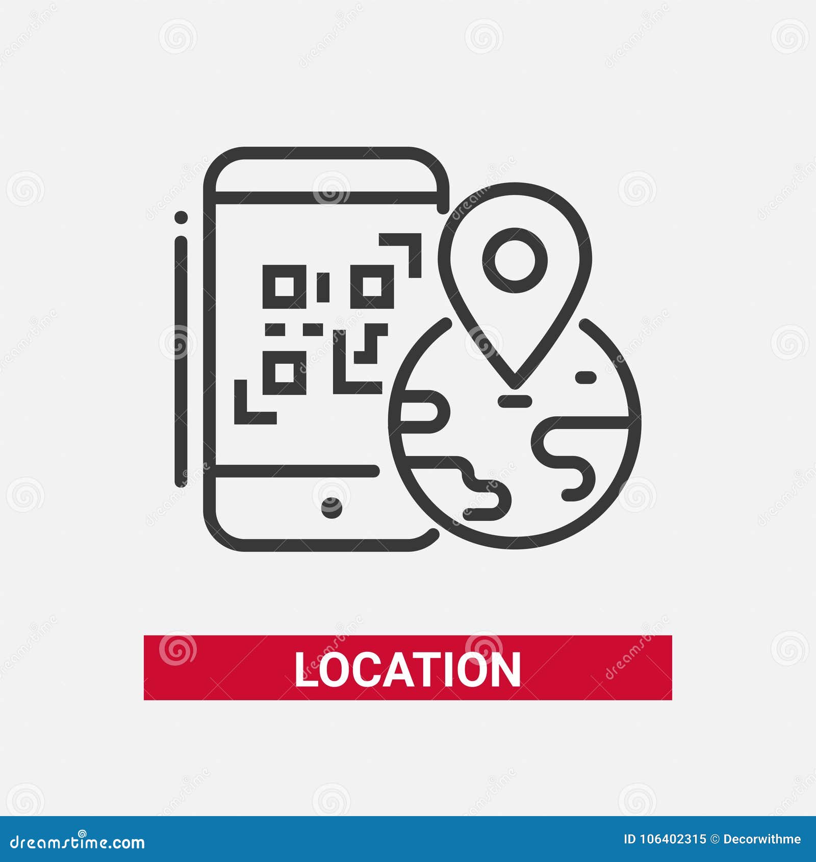 Location QR Code - Line Design Single Icon Stock Vector - Illustration ...