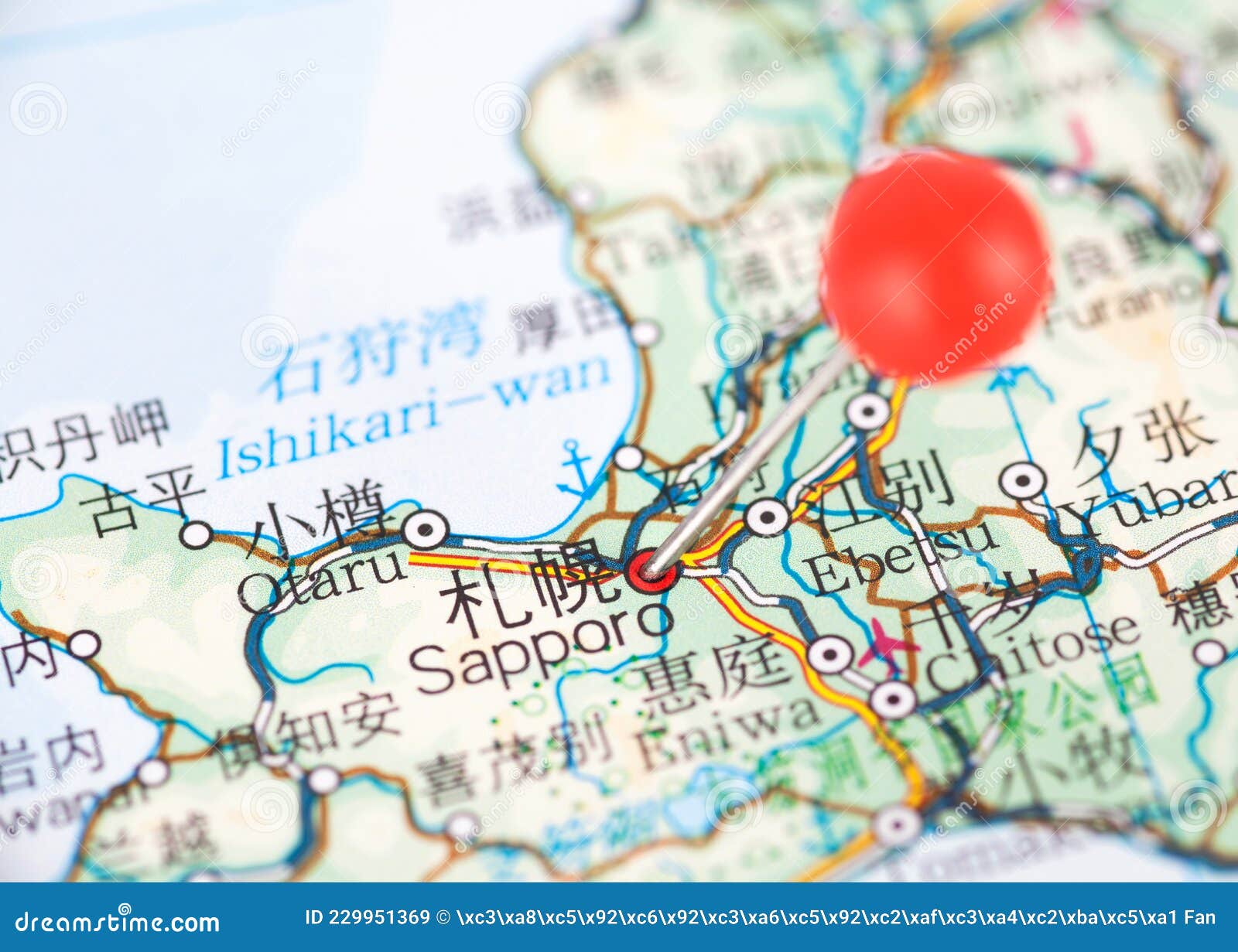 Location of Sapporo on the Map Stock Image - Image of holiday, travel ...