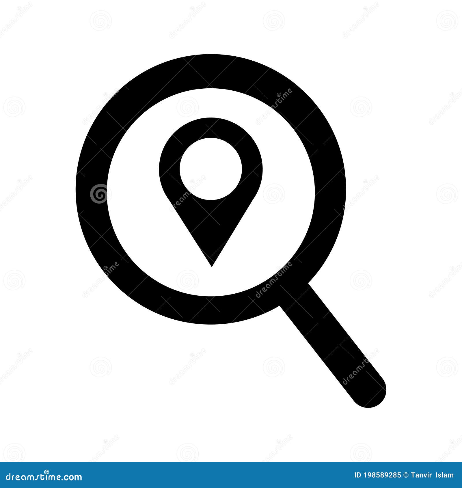 Location Search Icon stock vector. Illustration of tool - 198589285
