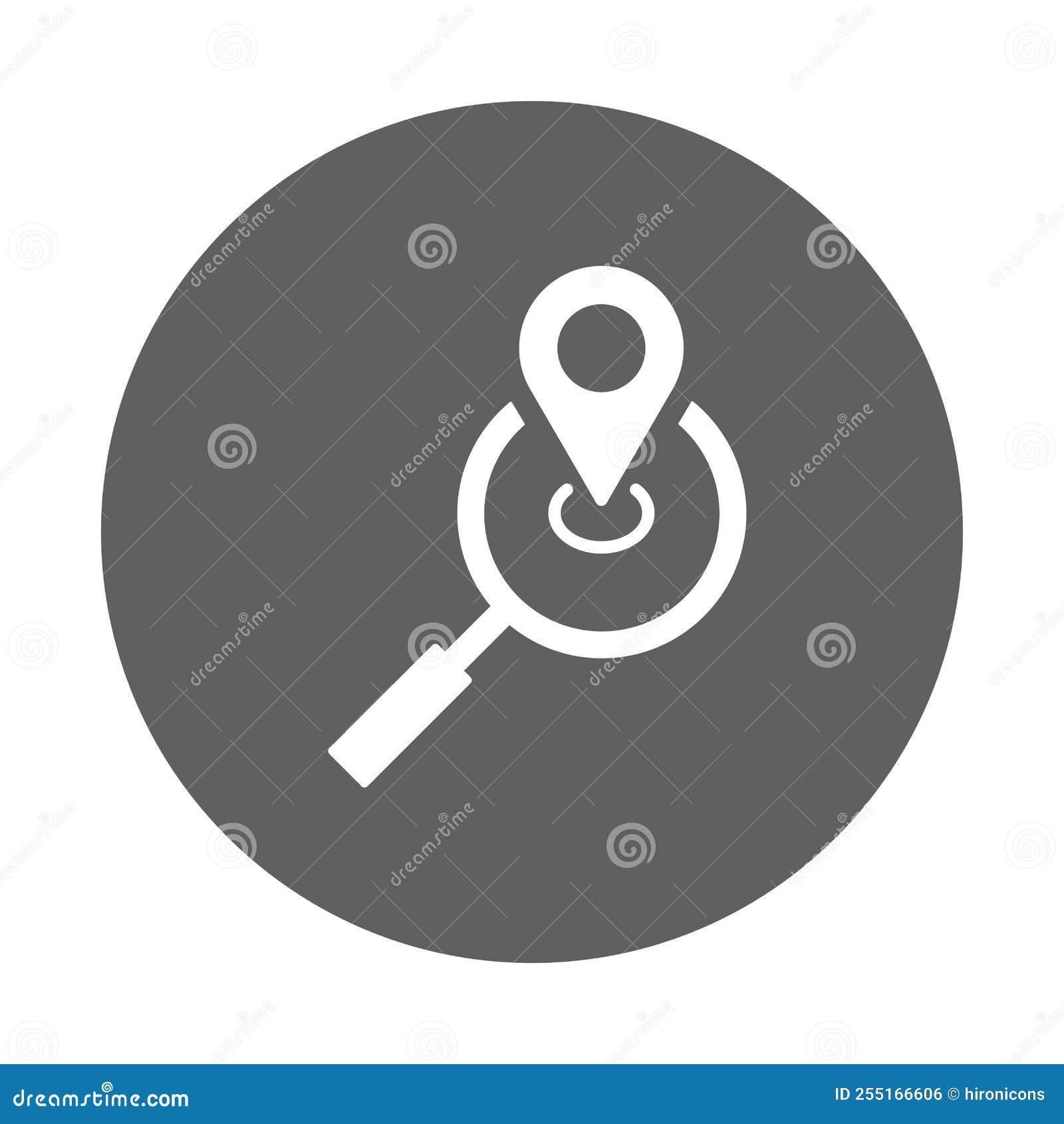 Location, Search Icon. Gray Vector Graphics Stock Vector - Illustration ...