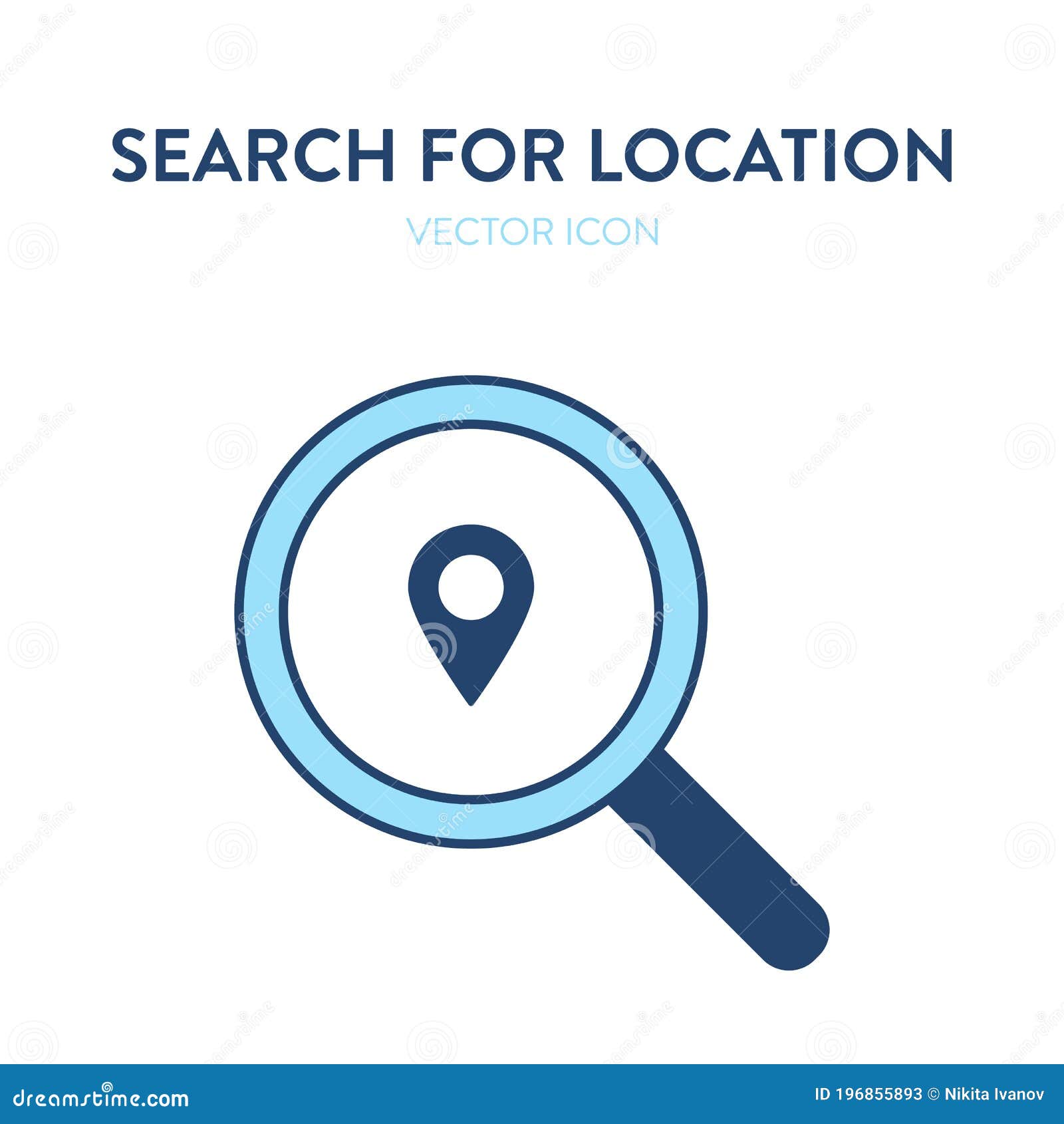 Location Search Icon. Vector Illustration of a Magnifier Tool with ...