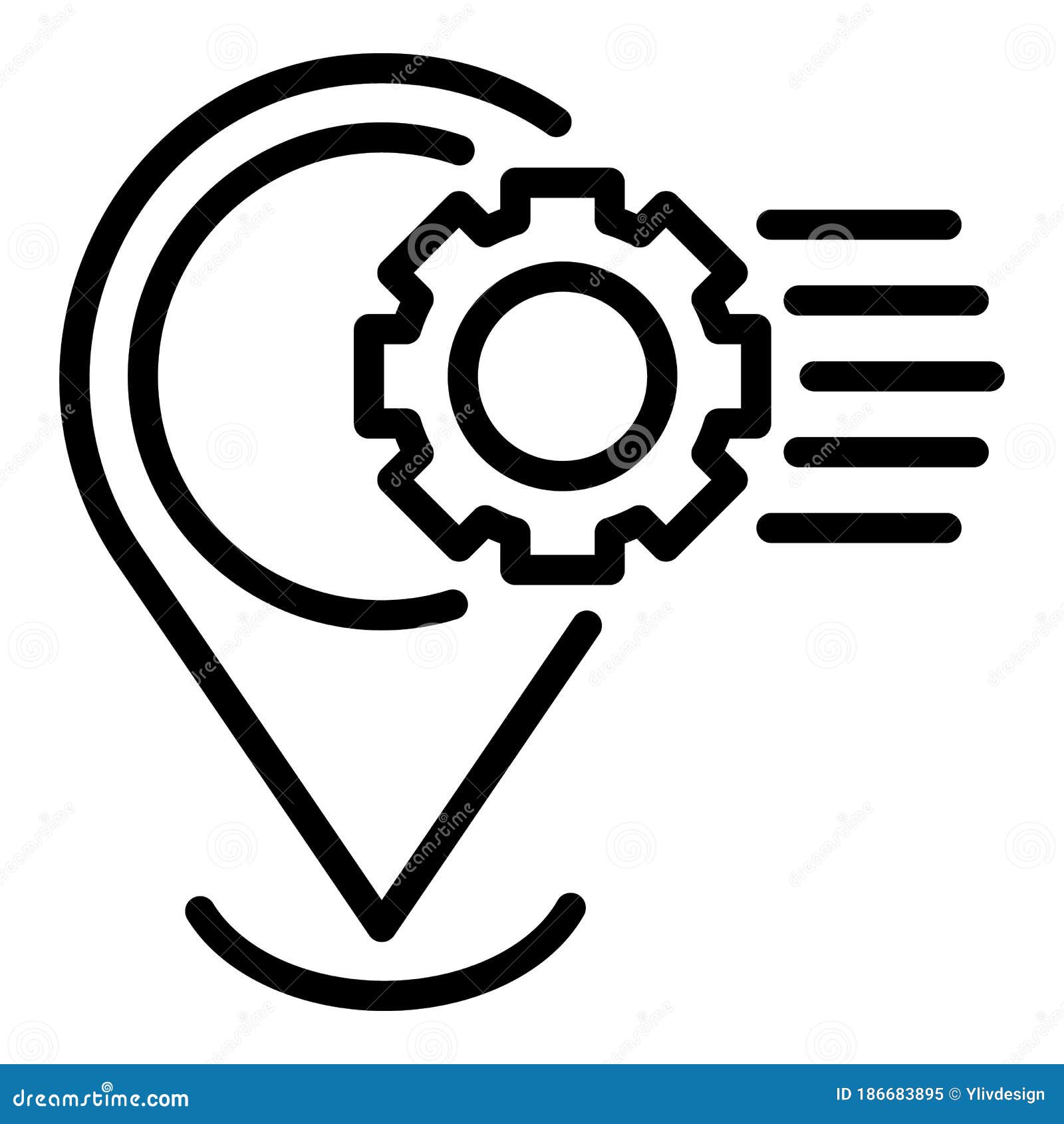 Location Service Center Icon, Outline Style Stock Vector - Illustration ...
