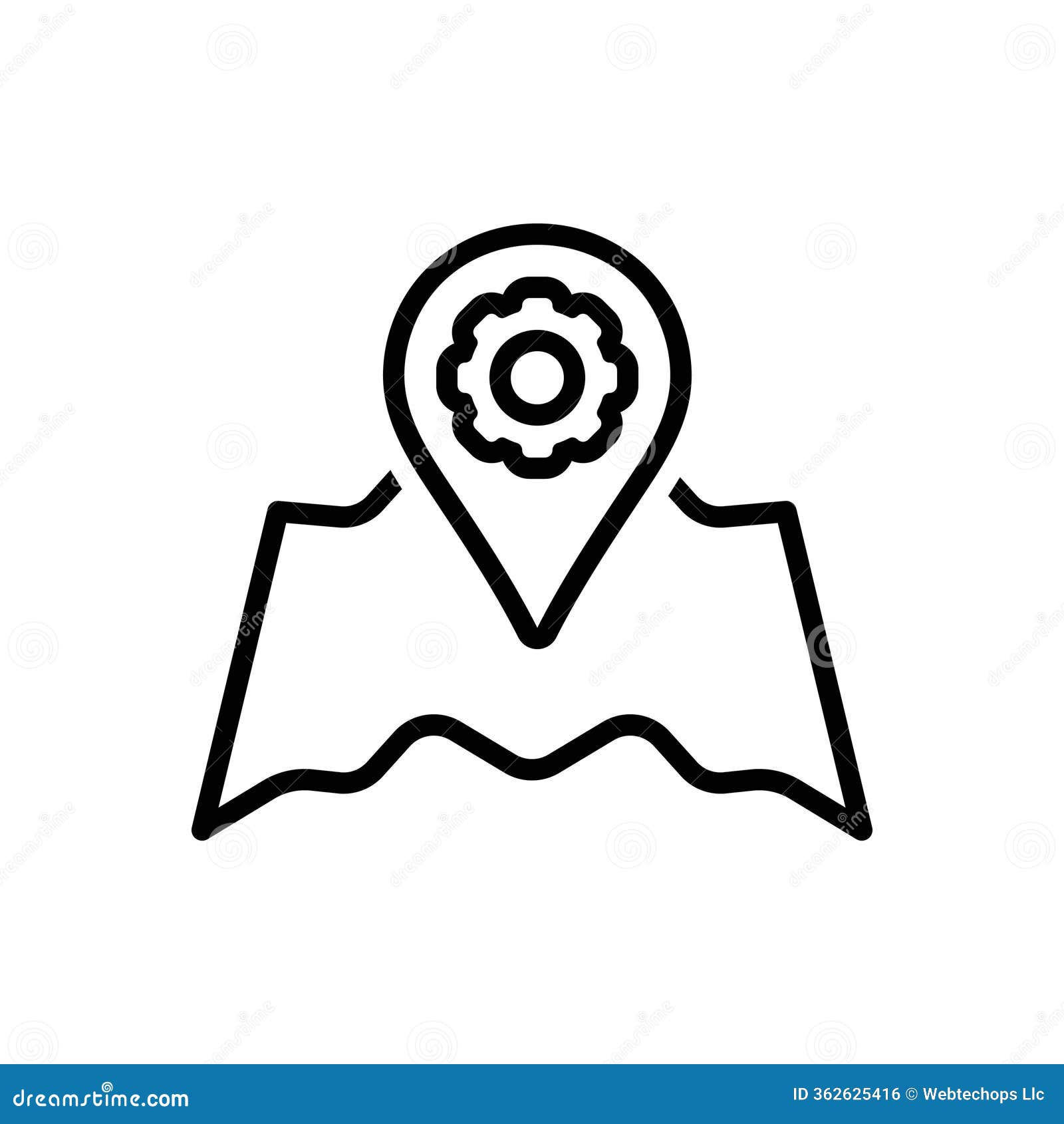Black Line Icon for Location Services, Location and Place Stock ...