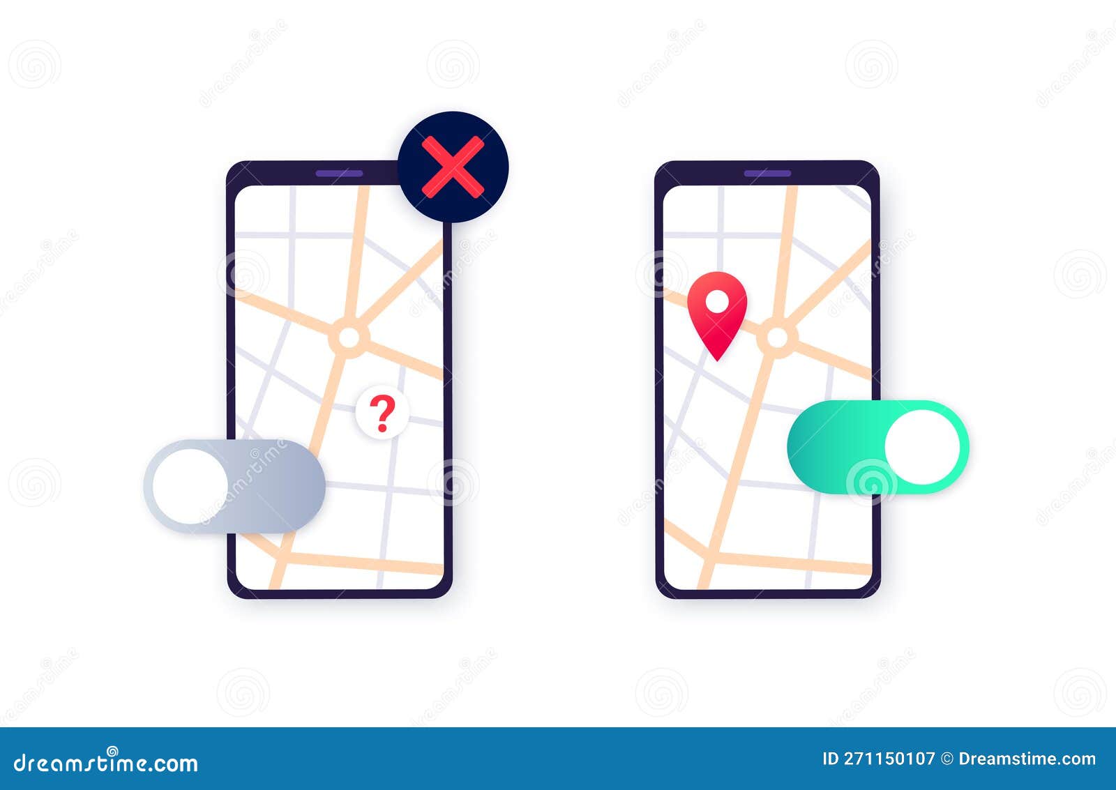 GPS activation toggle stock vector. Illustration of position - 271150107