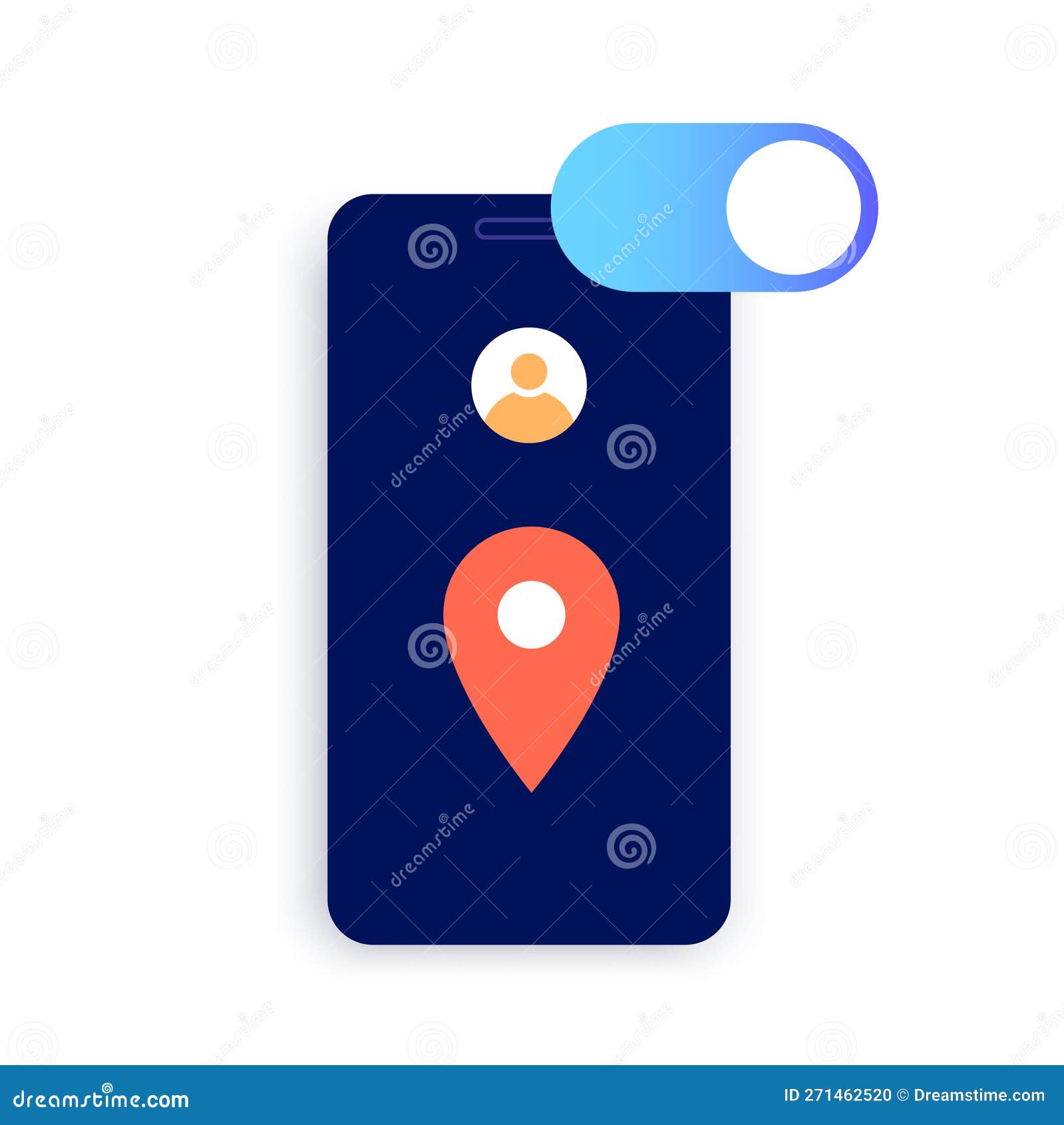 GPS activation toggle stock illustration. Illustration of icon - 271462520