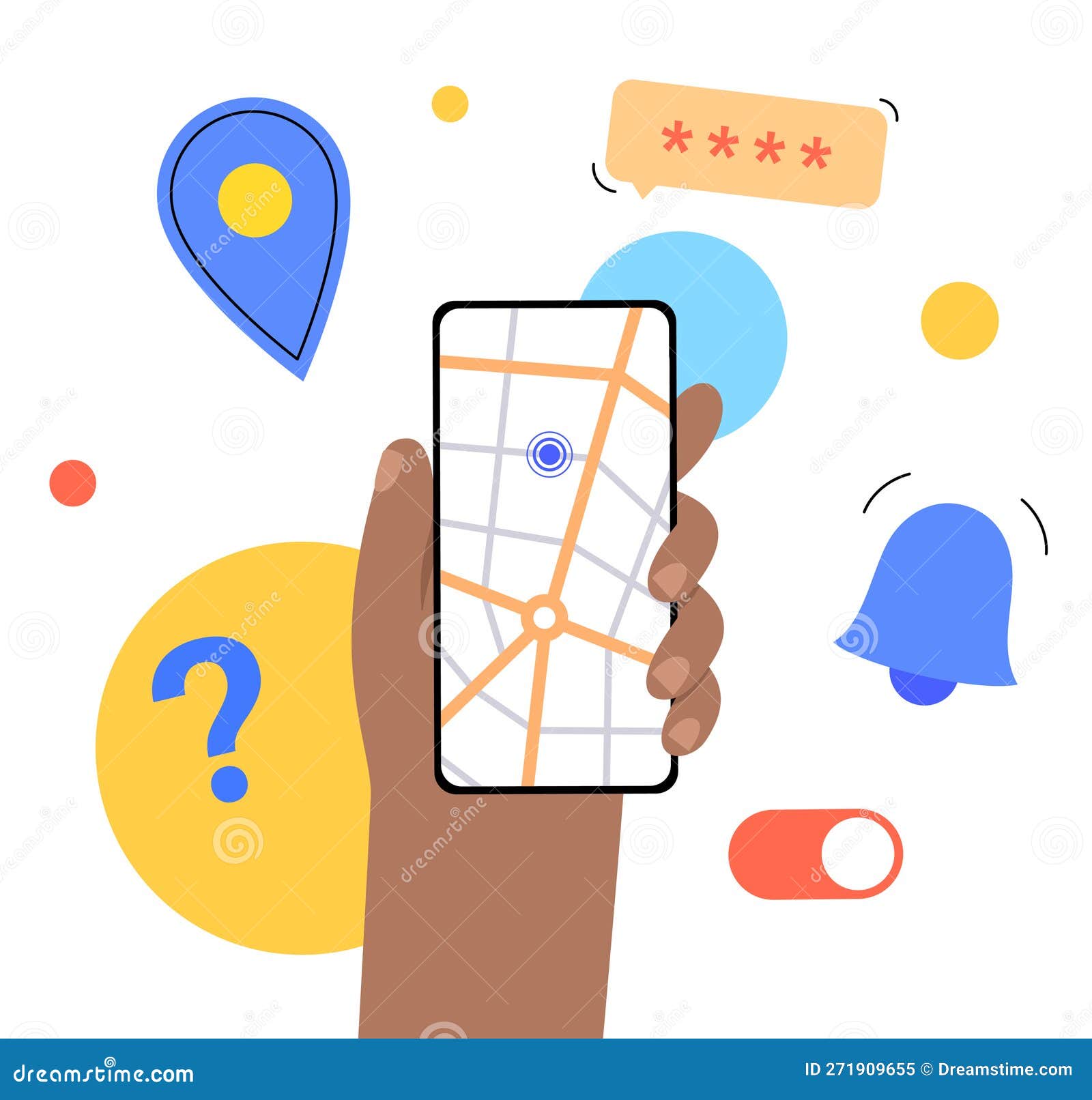 GPS activation toggle stock vector. Illustration of settings - 271909655