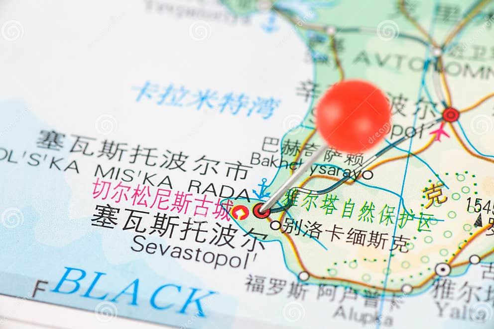 The Location of Sevastopol in Ukraine on the Map Stock Image - Image of ...