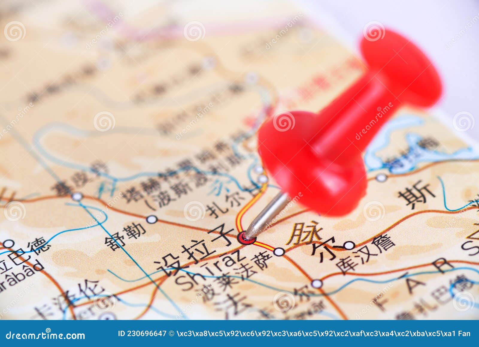 The Location of Shiraz in Iran on the Map Stock Image - Image of ...