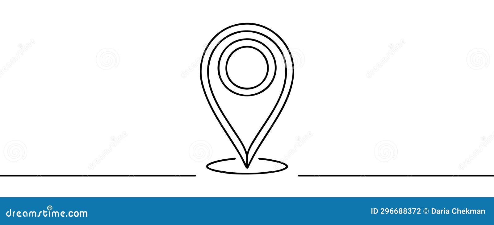 Location Sign Drawn in One Line Style Isolated Stock Vector ...