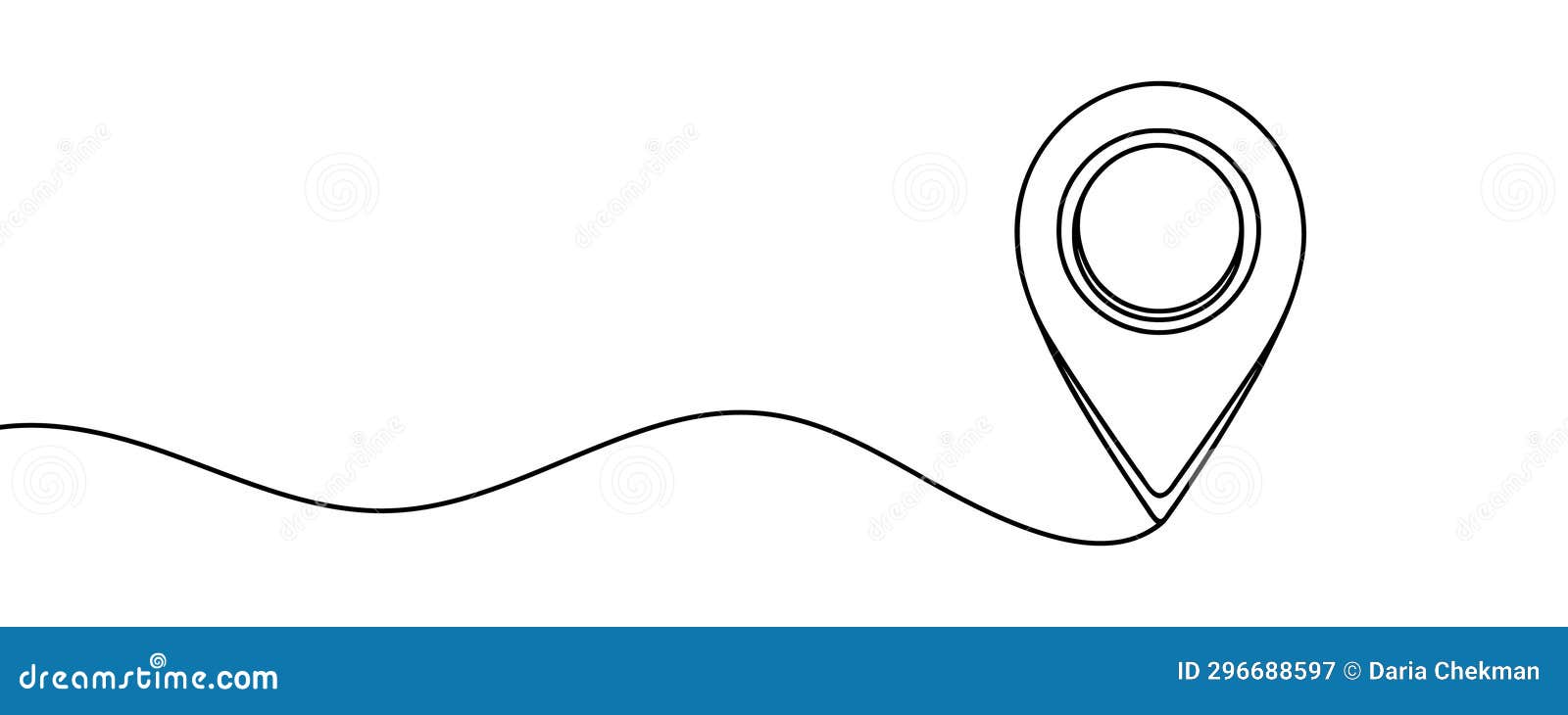 Location Sign Drawn in One Line Style Isolated Stock Illustration ...