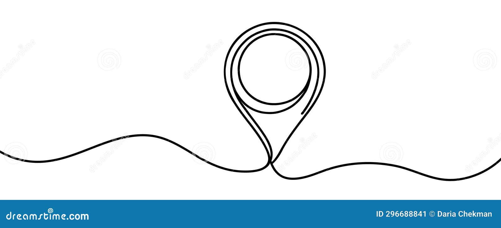 Location Sign Drawn in One Line Style Isolated Stock Illustration ...
