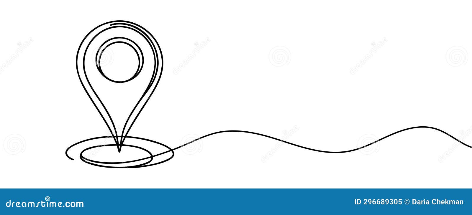 Location Sign Drawn in One Line Style Isolated Stock Vector ...