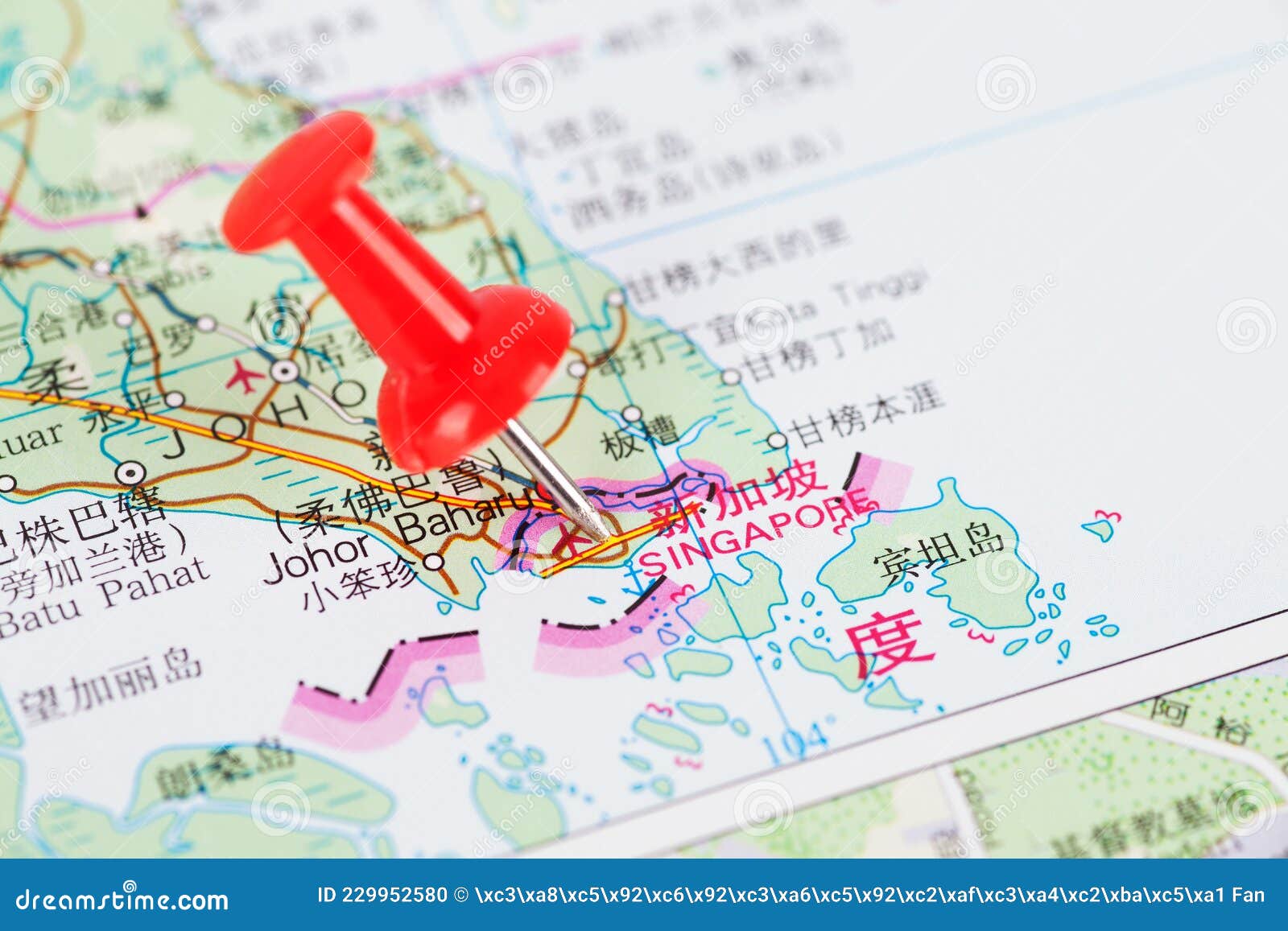 Location of Singapore on the Map Stock Photo - Image of tourist, nails ...