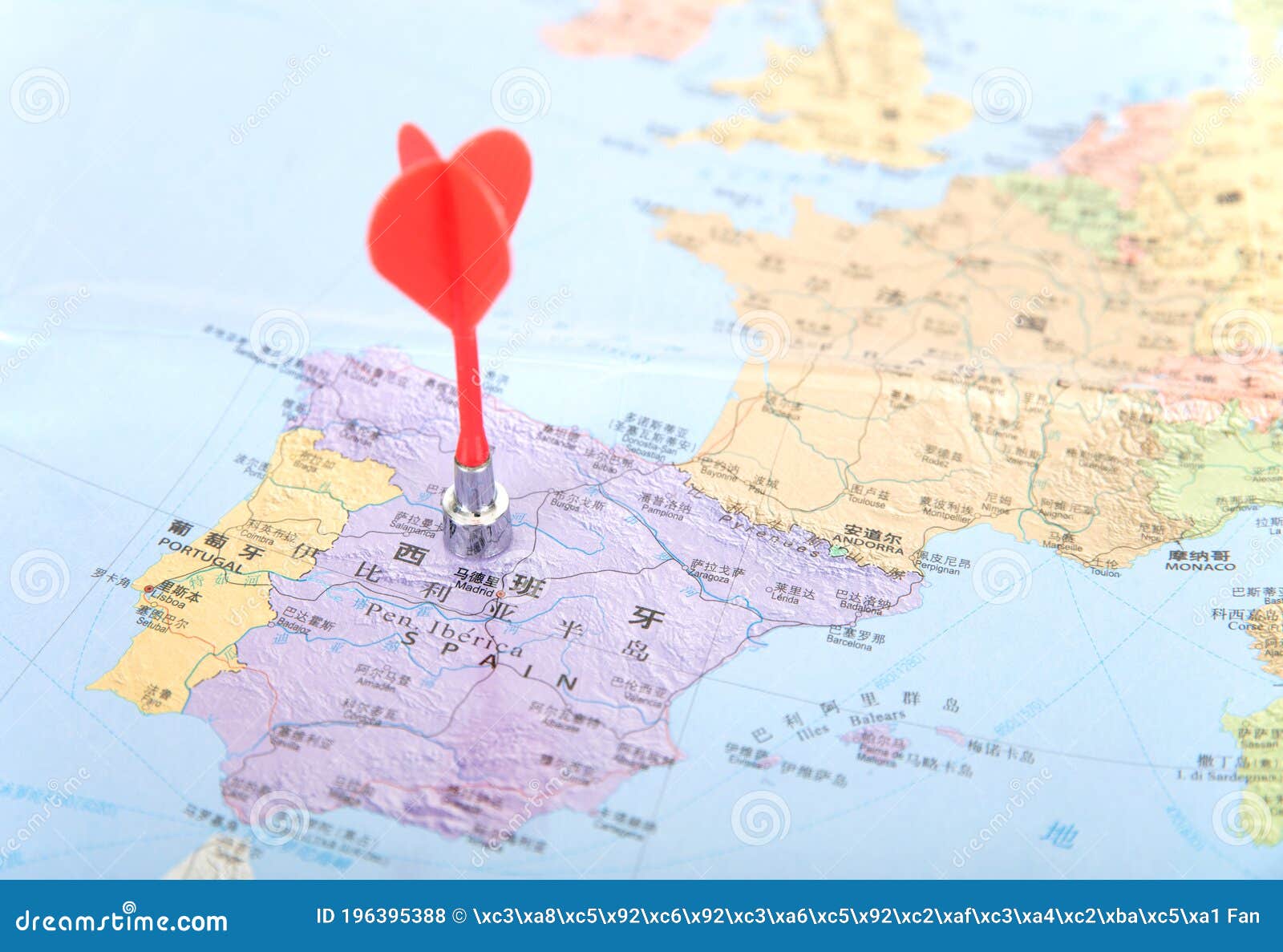 Location of Spain on the Map Stock Photo - Image of peninsula, type ...