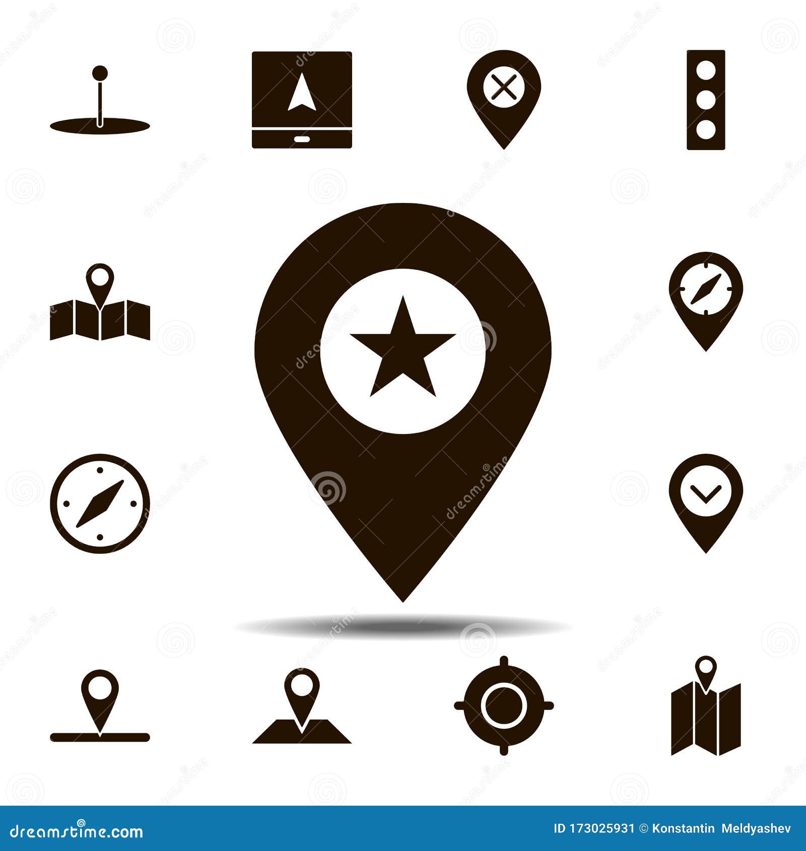 Location, Star Icon. Simple Glyph, Flat Vector Element of Location ...