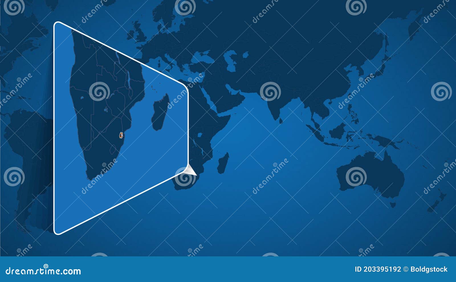 Location of Swaziland on the World Map with Enlarged Map of Swaziland ...