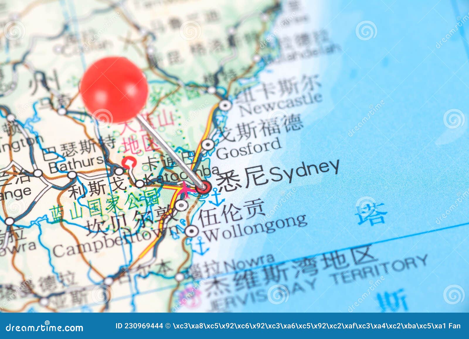 The Location of Sydney on the Map Stock Photo - Image of destination ...