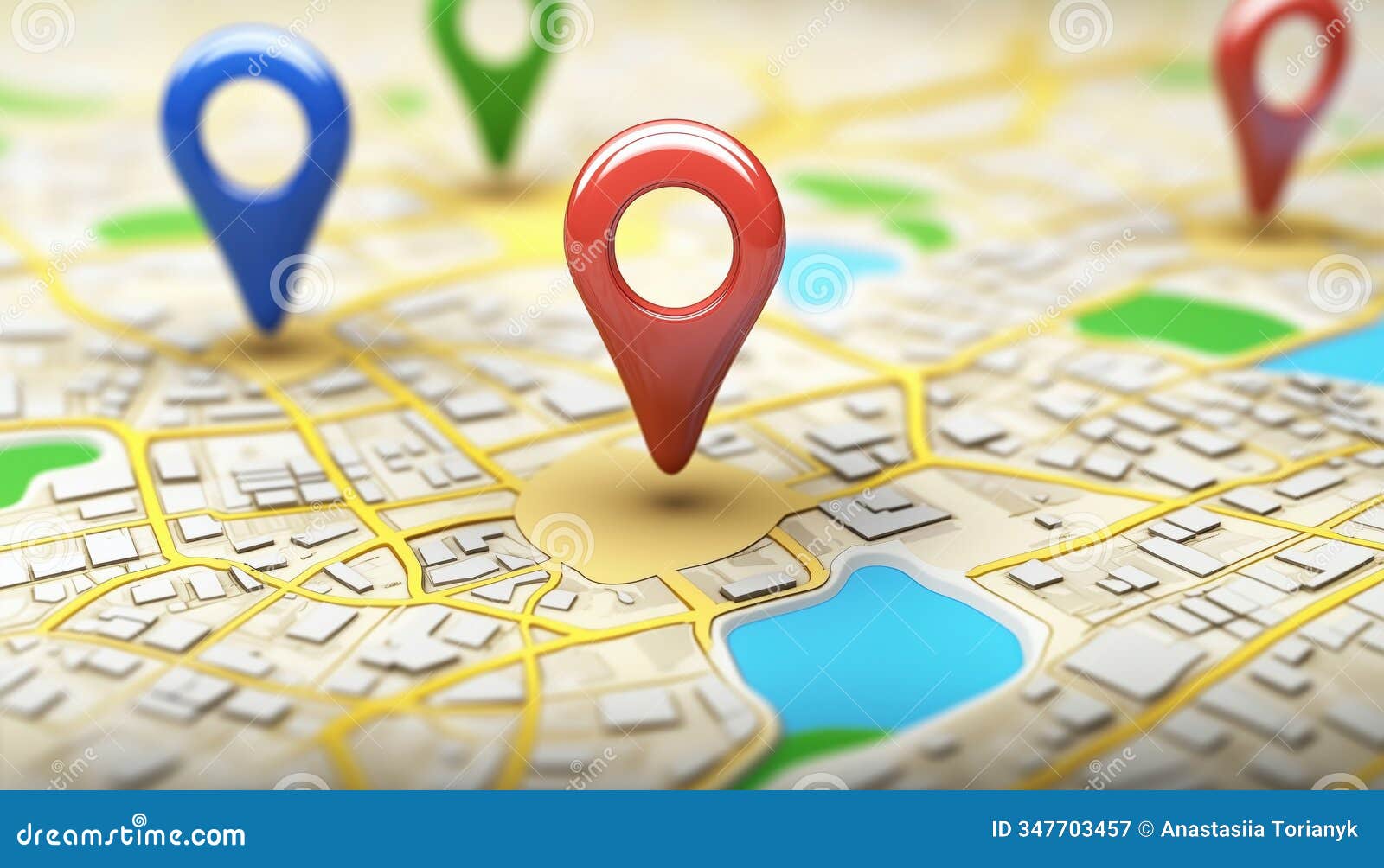 Location Symbols Using Map Pointers in a 3d Web Environment Stock Image ...
