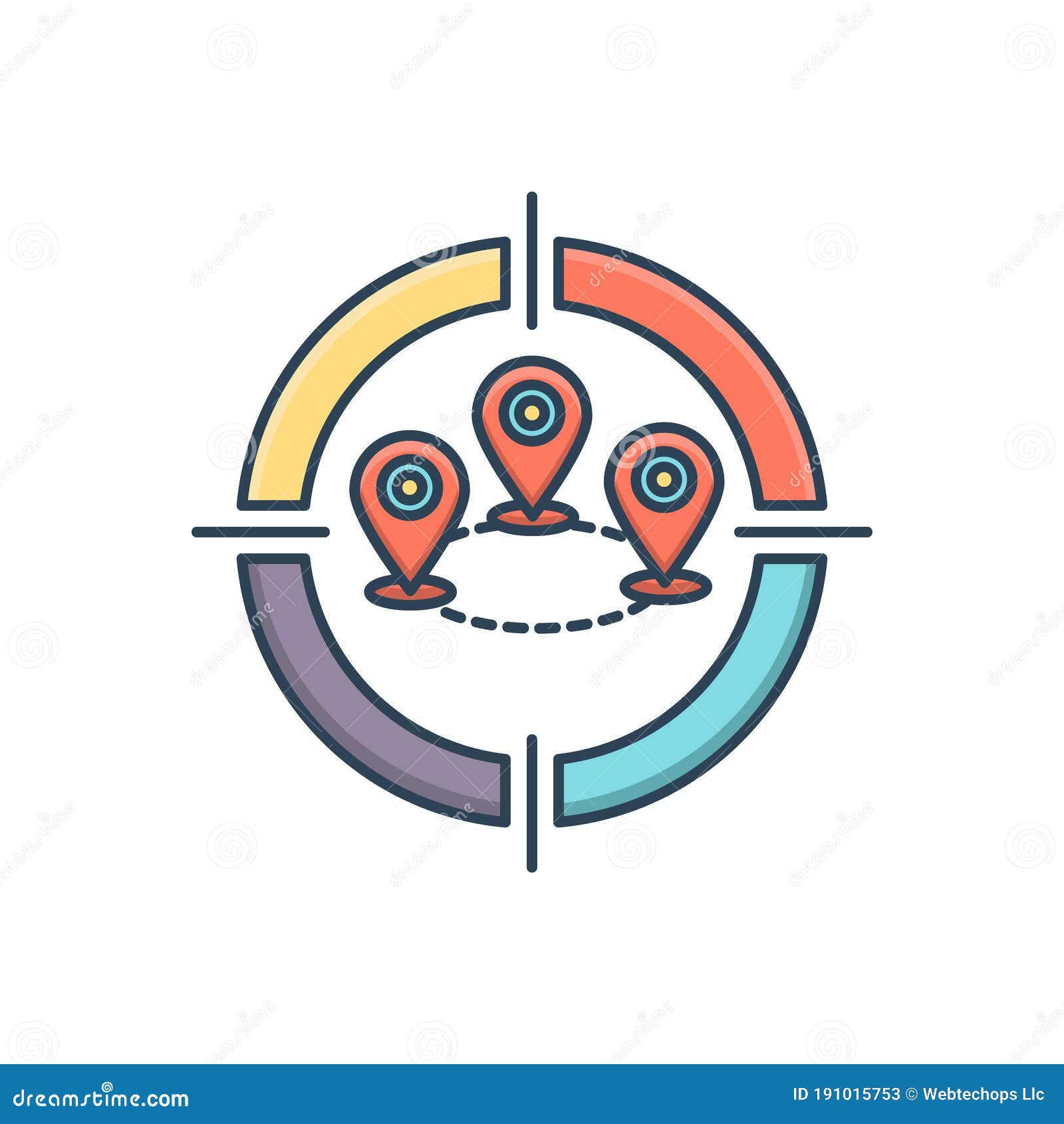 Geo Location Targeting With GPS Positioning And Geolocation Icon Set ... Geo Location Targeting With GPS Positioning And Geolocation Icon Set ...