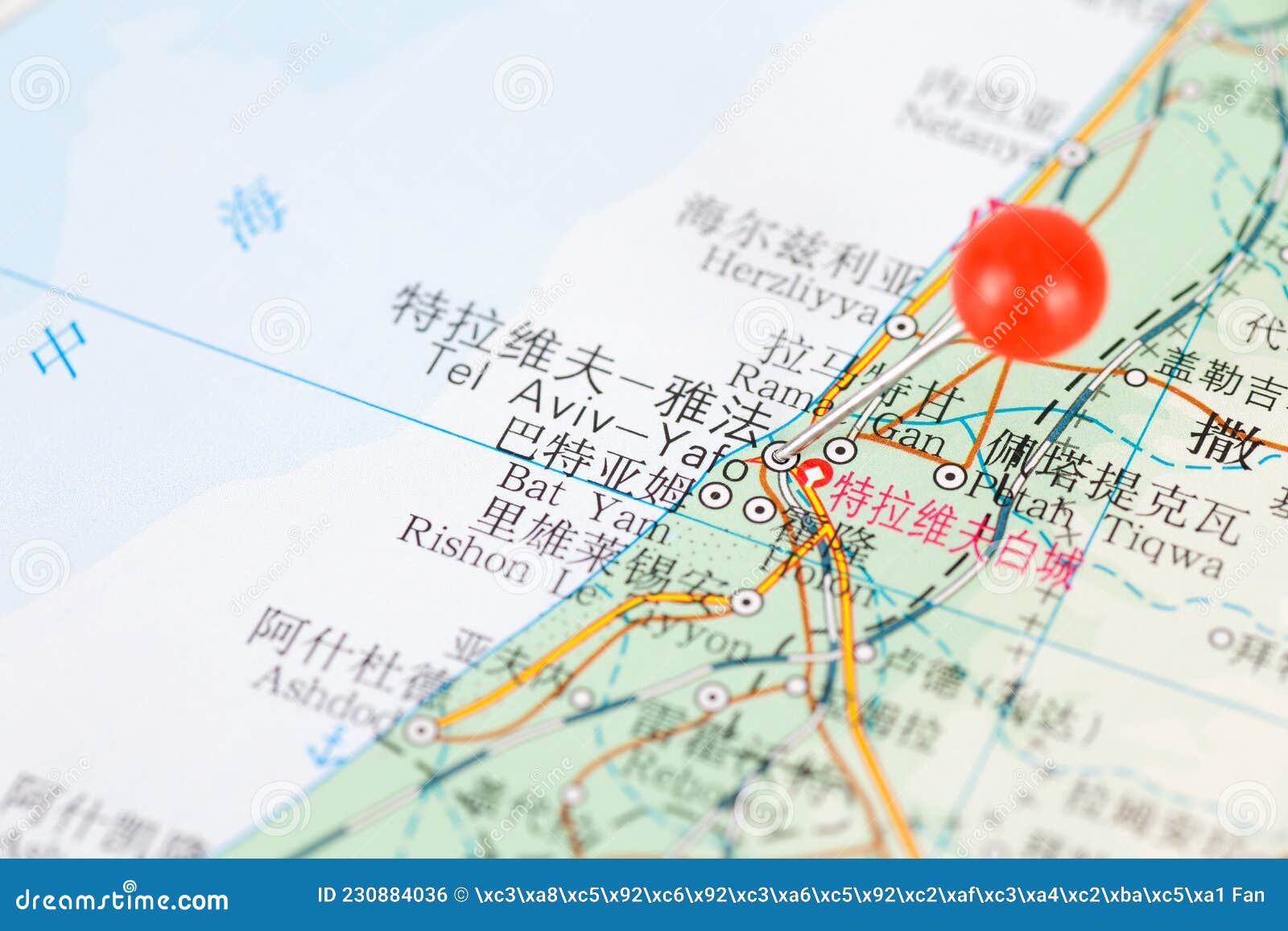 The Location of Tel Aviv Jaffa on the Map Stock Photo - Image of ...