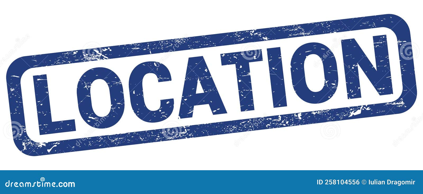 LOCATION Text Written on Blue Rectangle Stamp Stock Illustration ...
