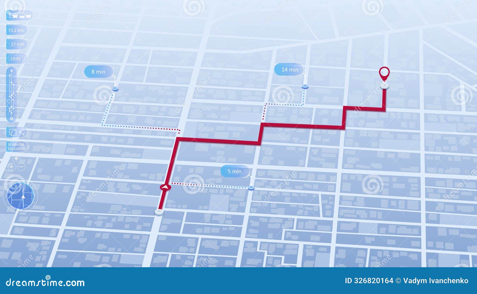 Location Tracker Dashboard with Data of Arrive Time on City Map ...