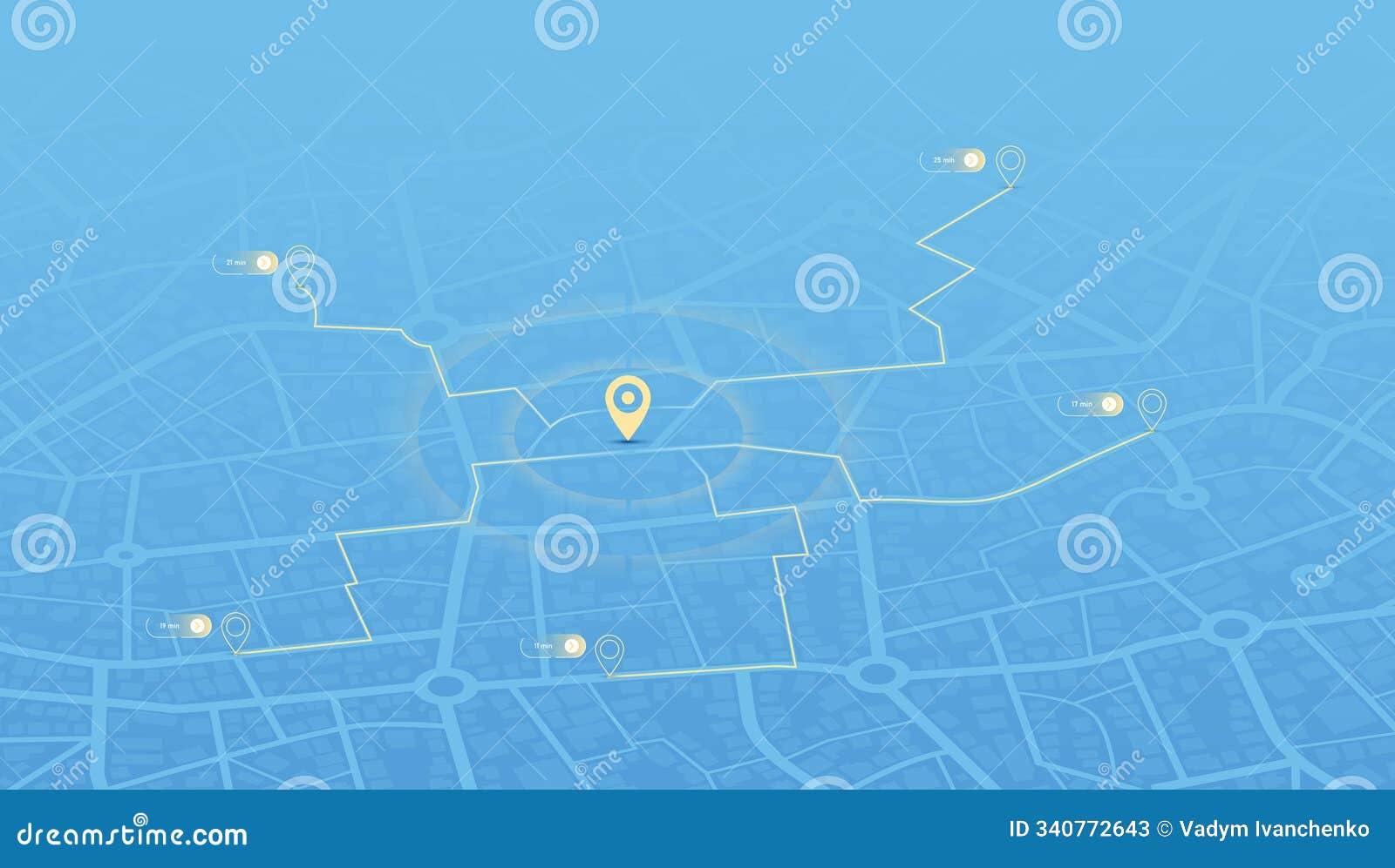 Location Tracker Dashboard with Data of Arrive Time. City Street Road ...