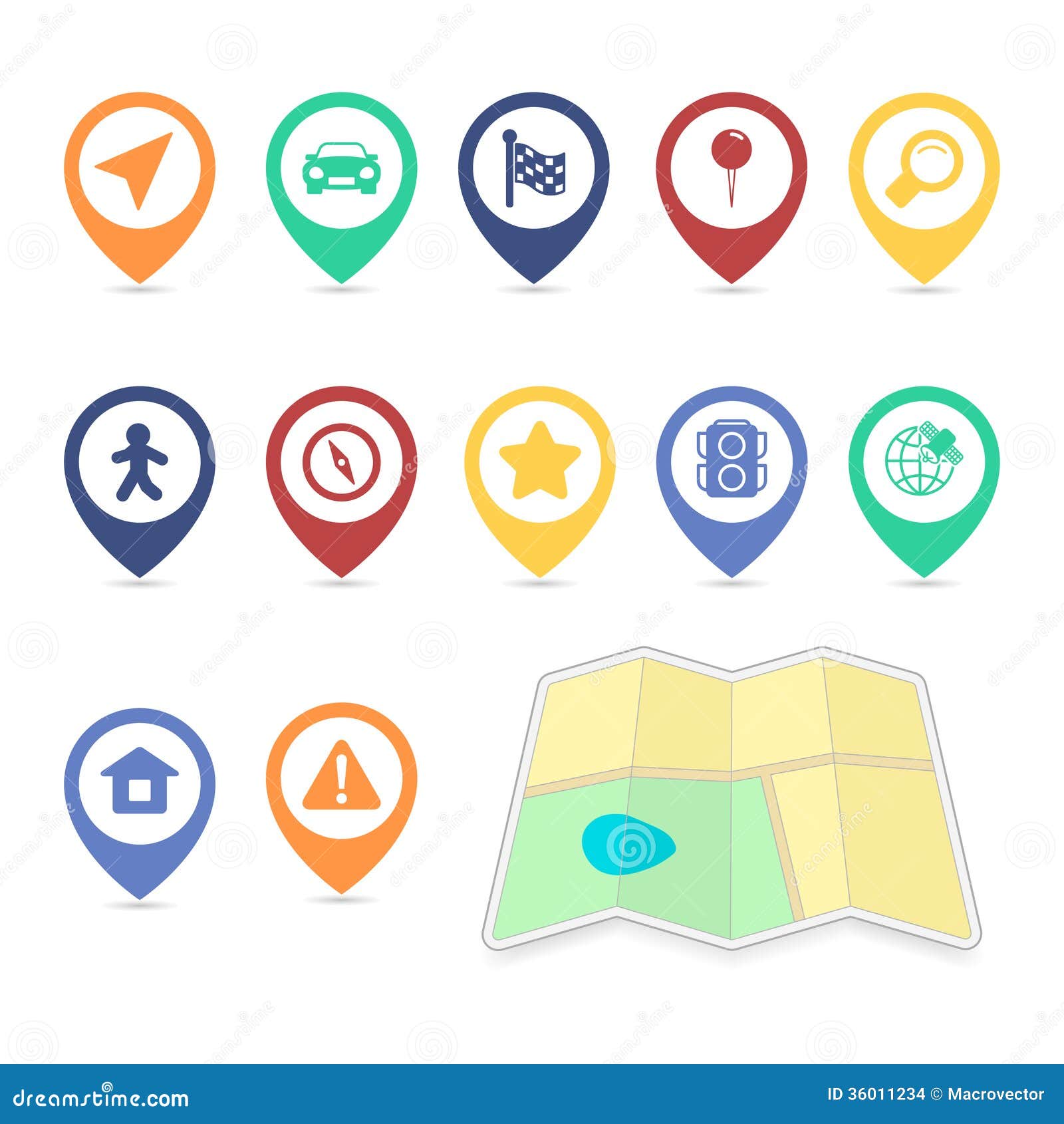 Location UI Design Elements, Contrast Color Stock Vector - Illustration ...