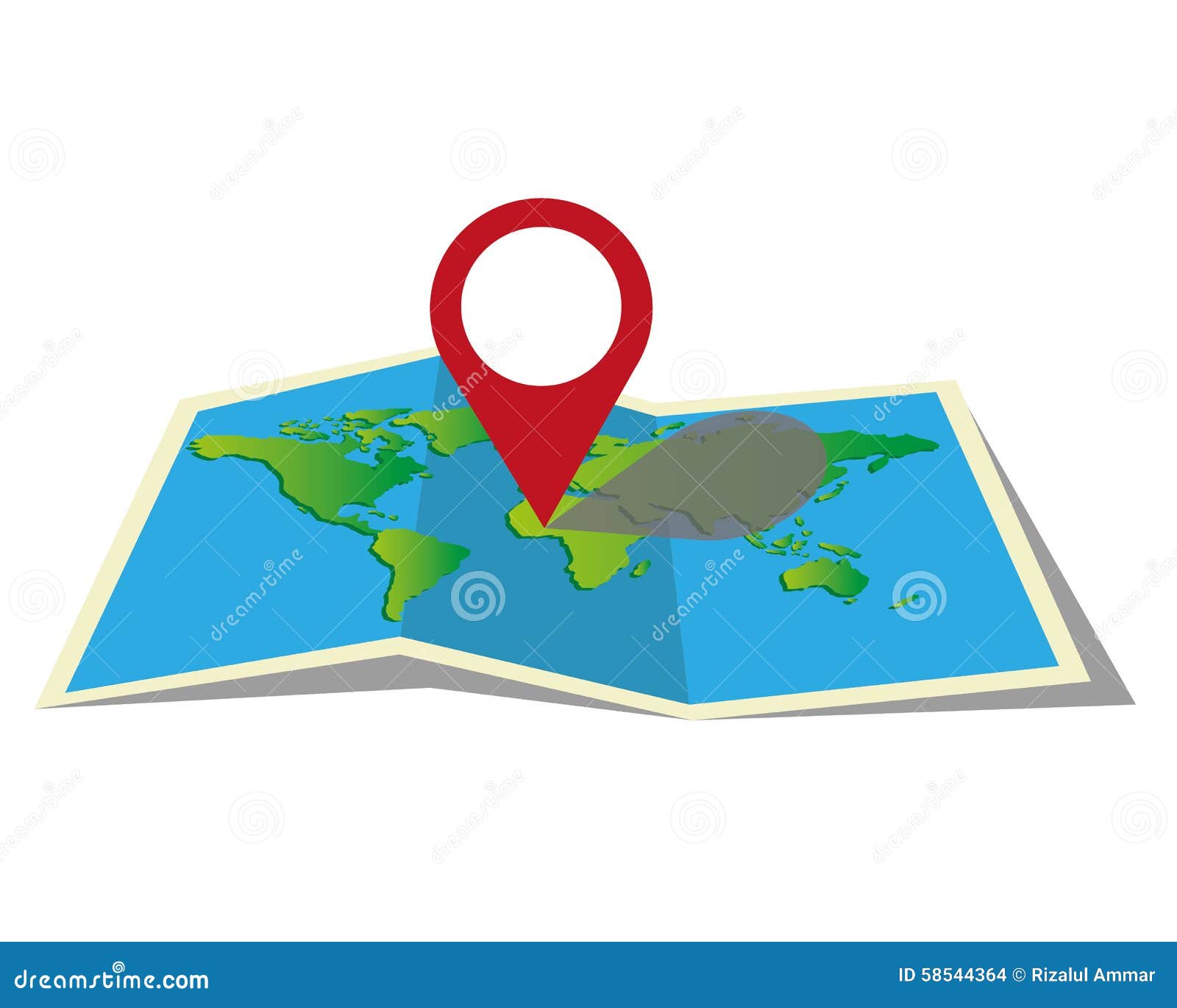 Location on world map stock vector. Illustration of colorful - 58544364