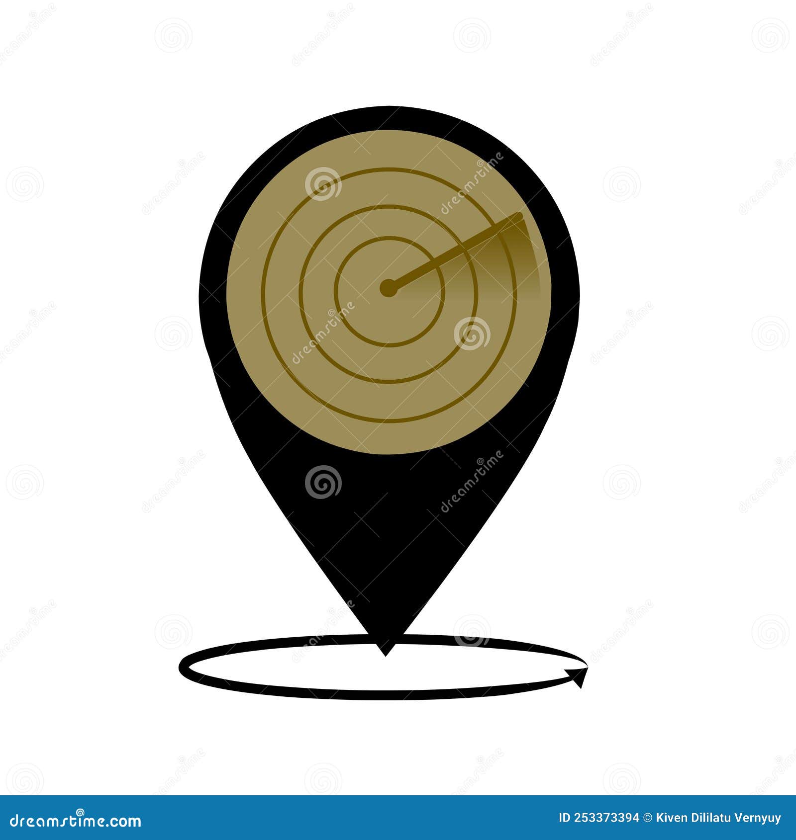 Locational Icon with Gps Tracker Stock Illustration - Illustration of ...