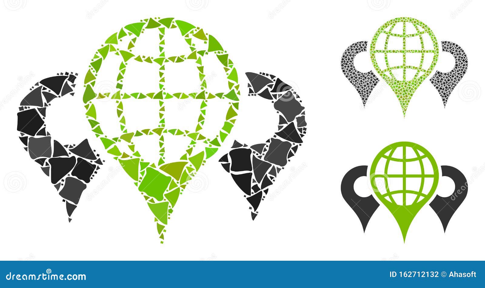 Locations Composition Icon of Humpy Parts Stock Illustration ...