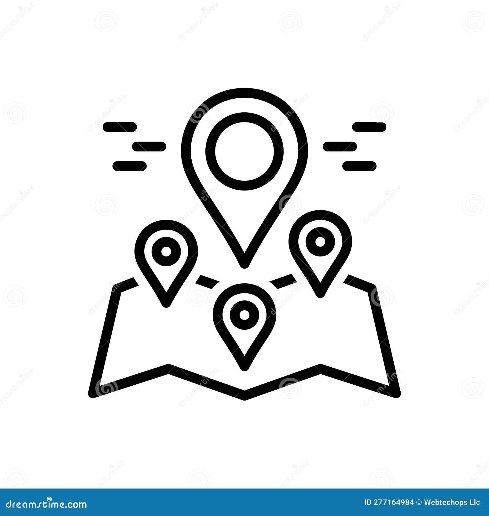 Black Line Icon for Locations, Place and Marker Stock Vector ...