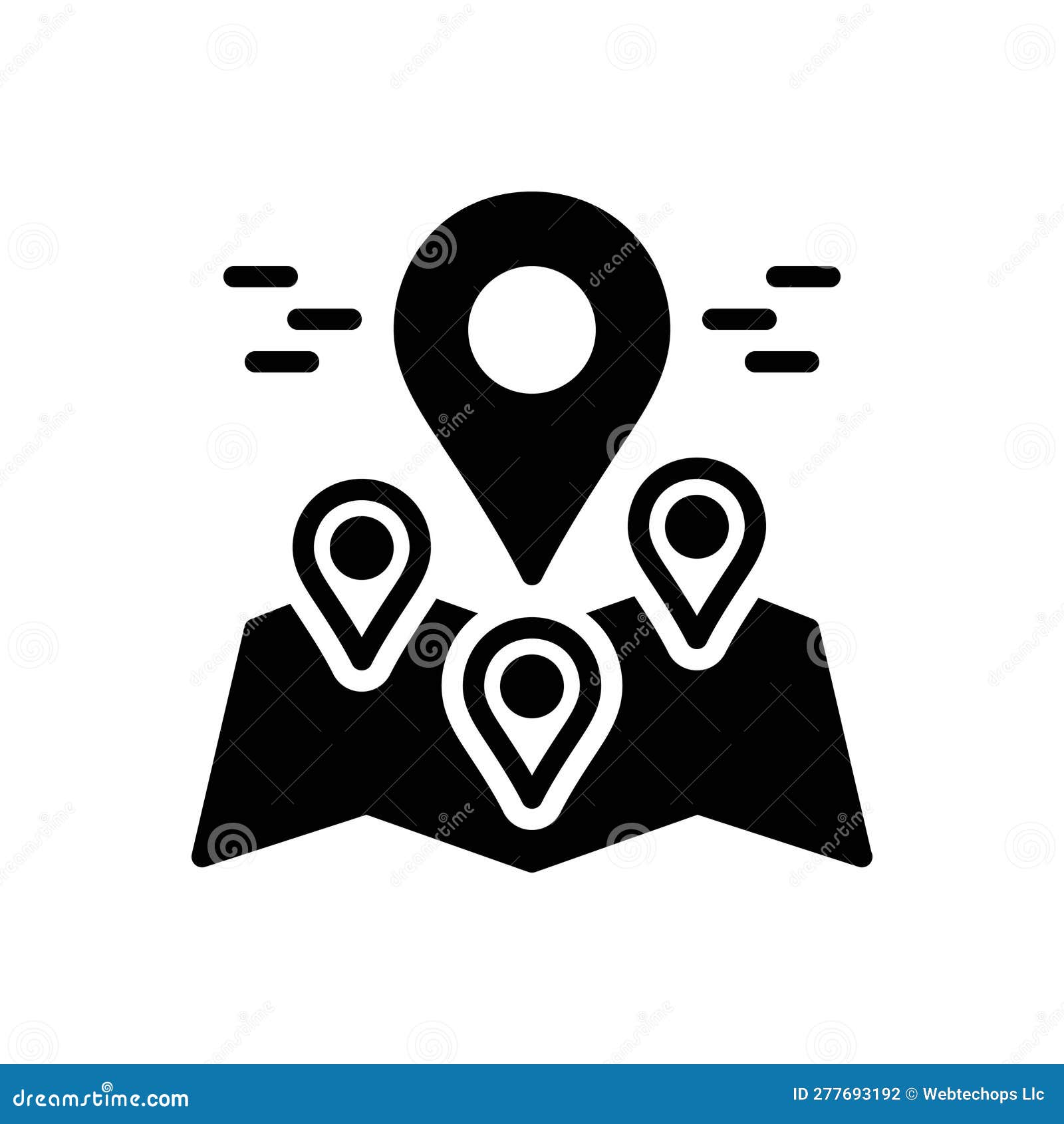 Black Solid Icon for Locations, Place and Marker Stock Vector ...