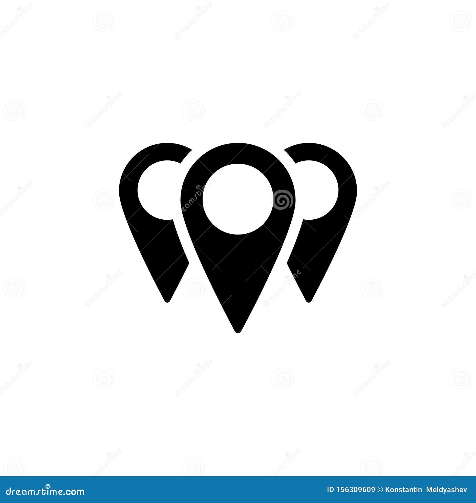 Simple Set Of Map Locations Icons Related Lines Icons. Cartoon Vector ...