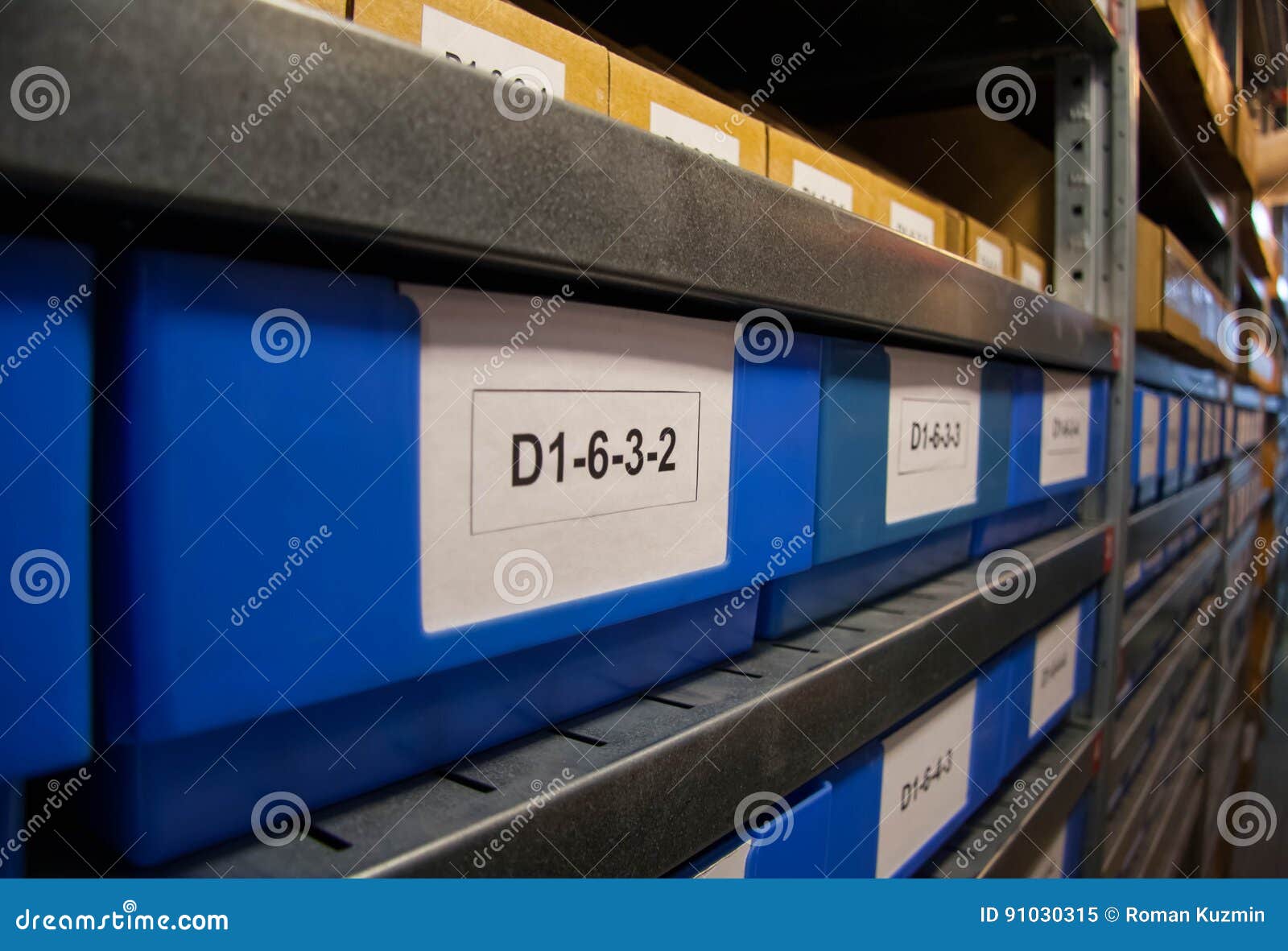 Locations in the warehouse stock image. Image of industrial - 91030315