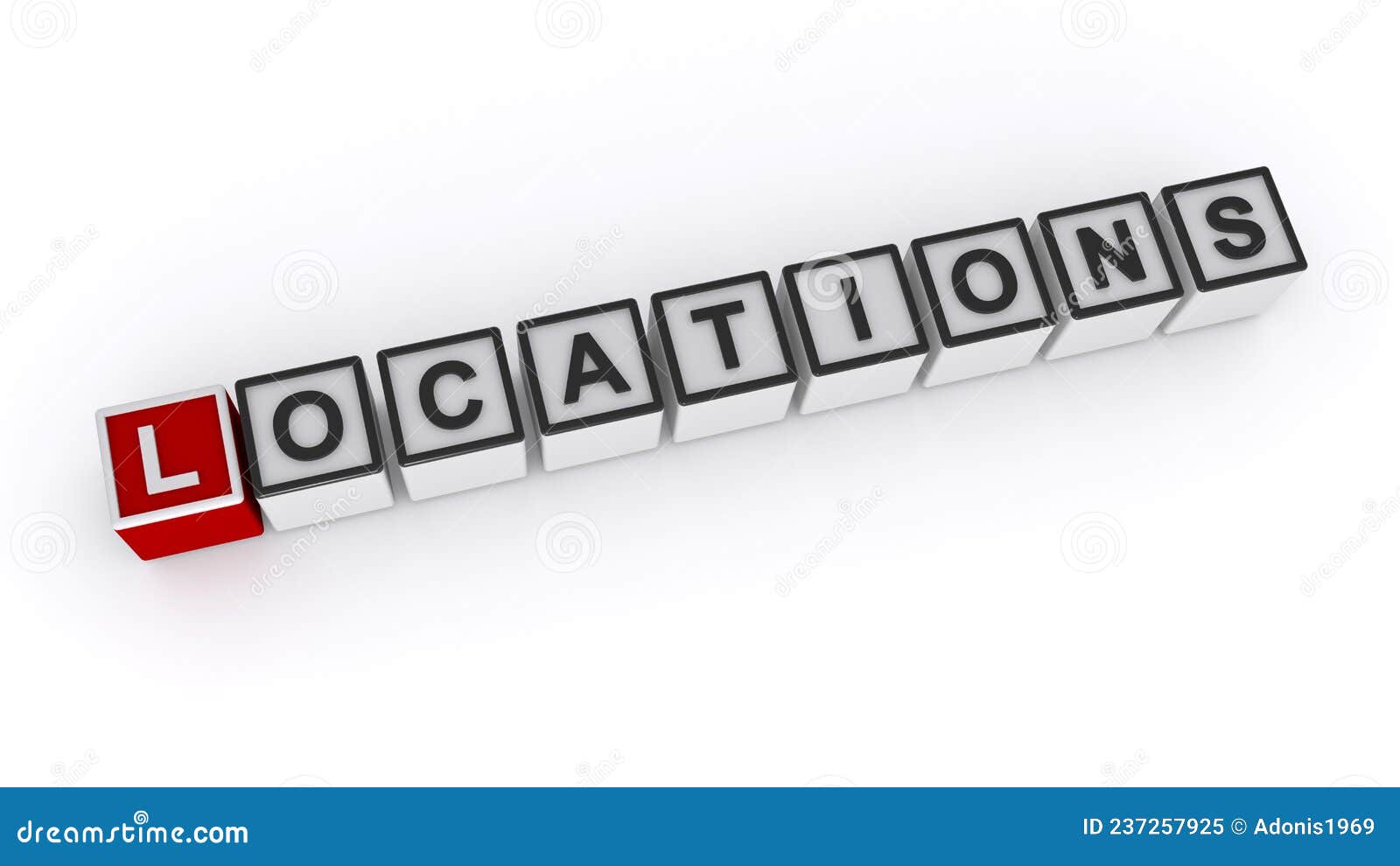 Locations Word Block on White Stock Illustration - Illustration of code ...
