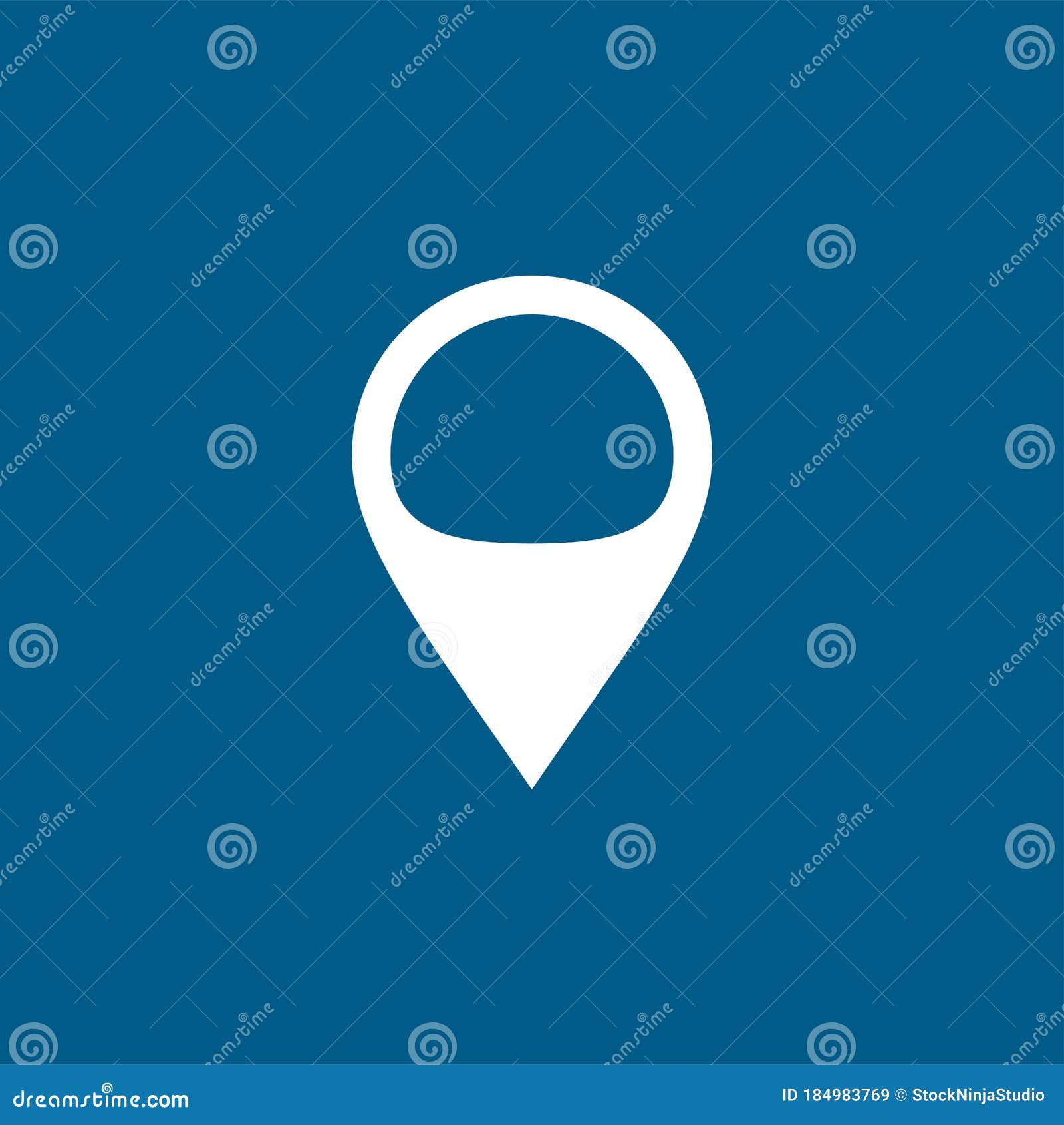 Locator Icon on Blue Background. Blue Flat Style Vector Illustration ...